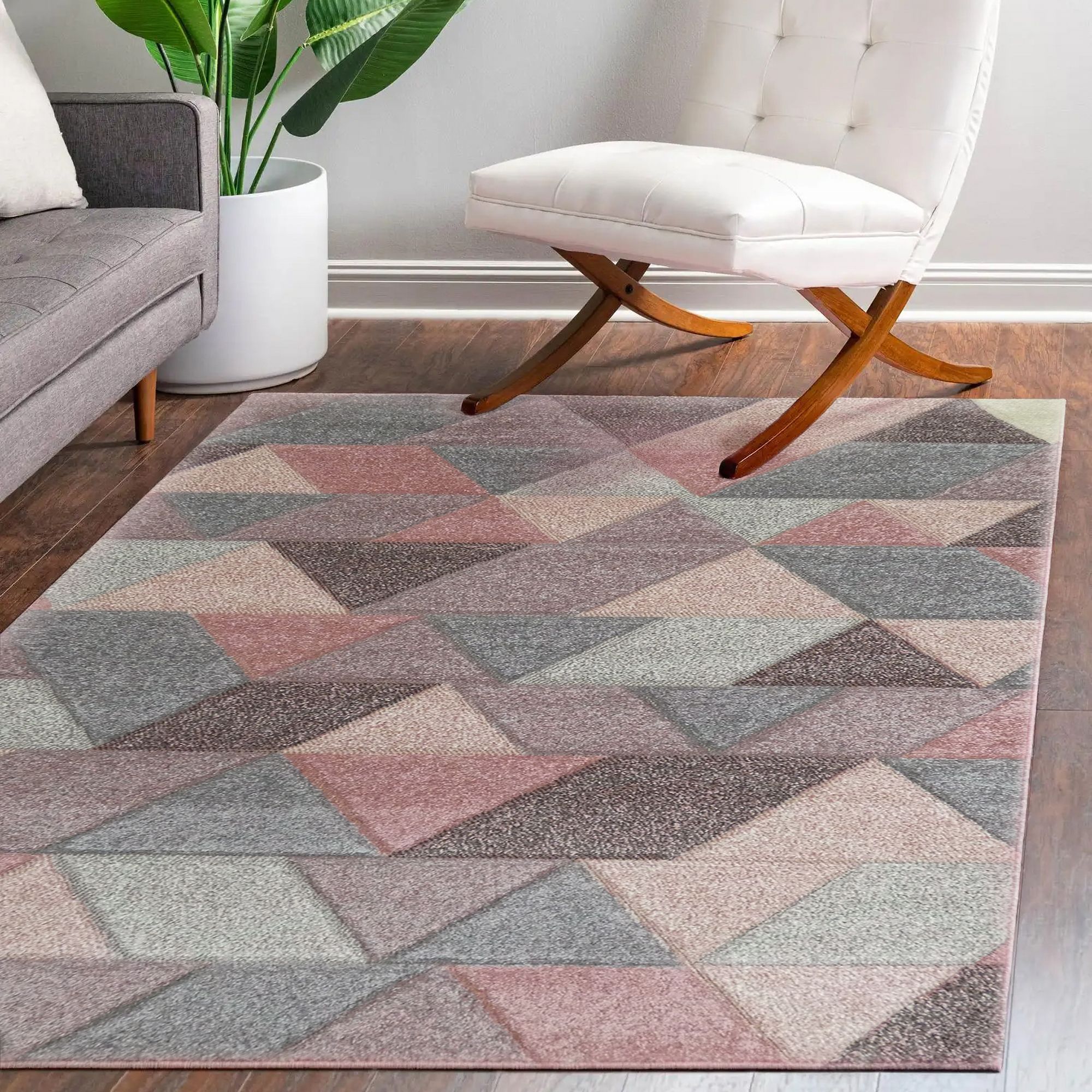 Portland Multicolour Geometric Large Rug, (L)230cm x (W)160cm
