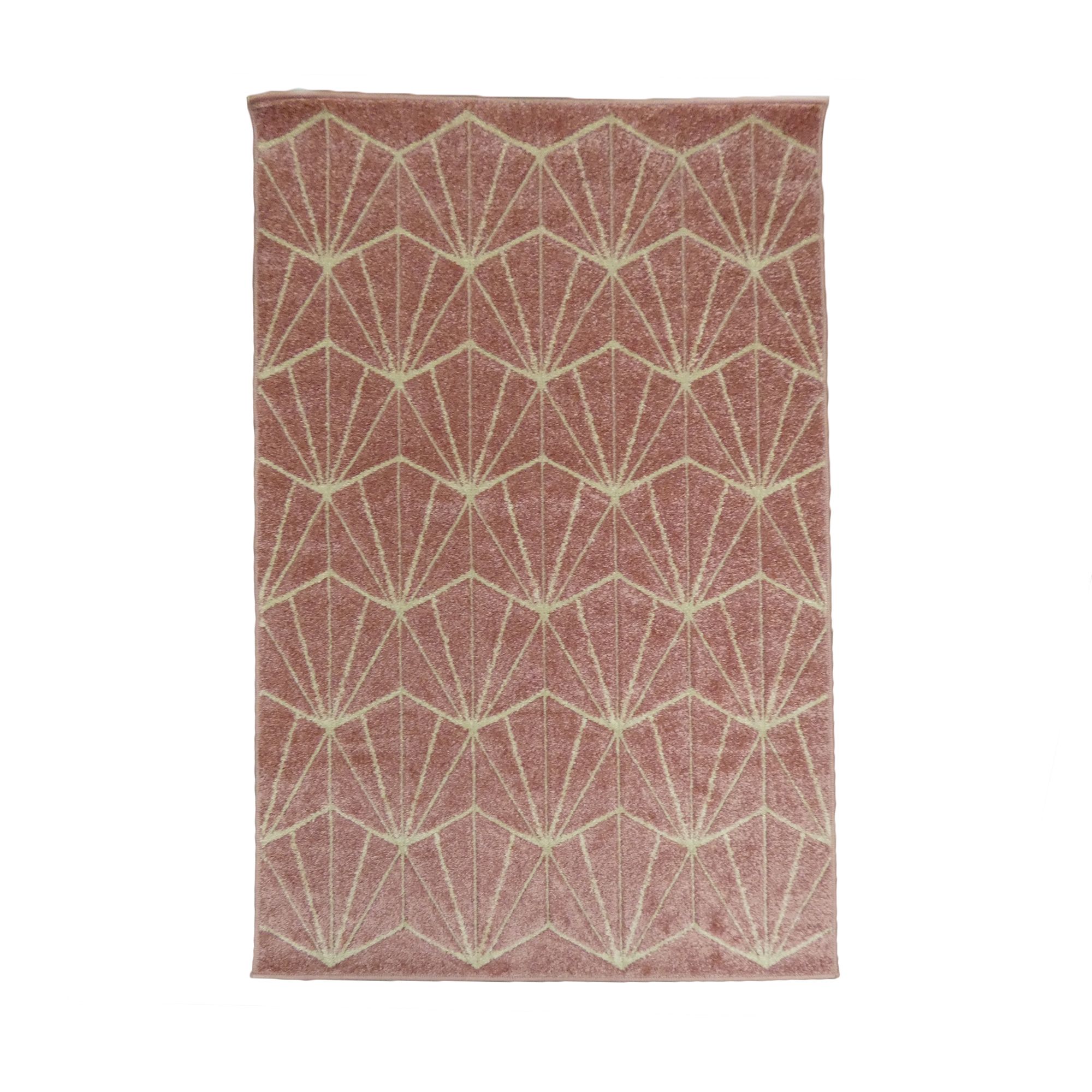 Portland Pink Geometric Large Rug, (L)230cm x (W)160cm