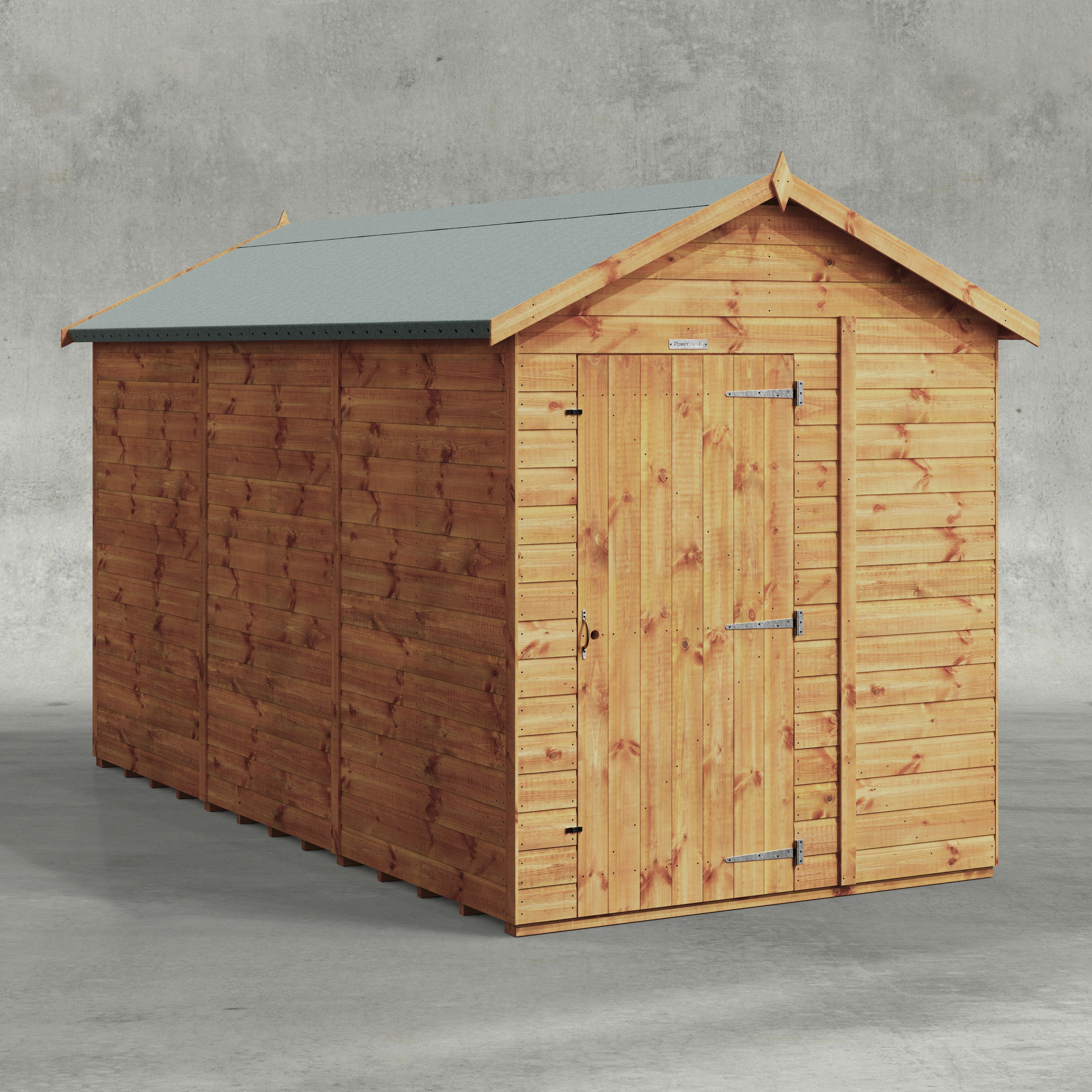 Powersheds Shiplap Tongue & groove 12x6 ft Apex Golden brown Wooden Dip ...