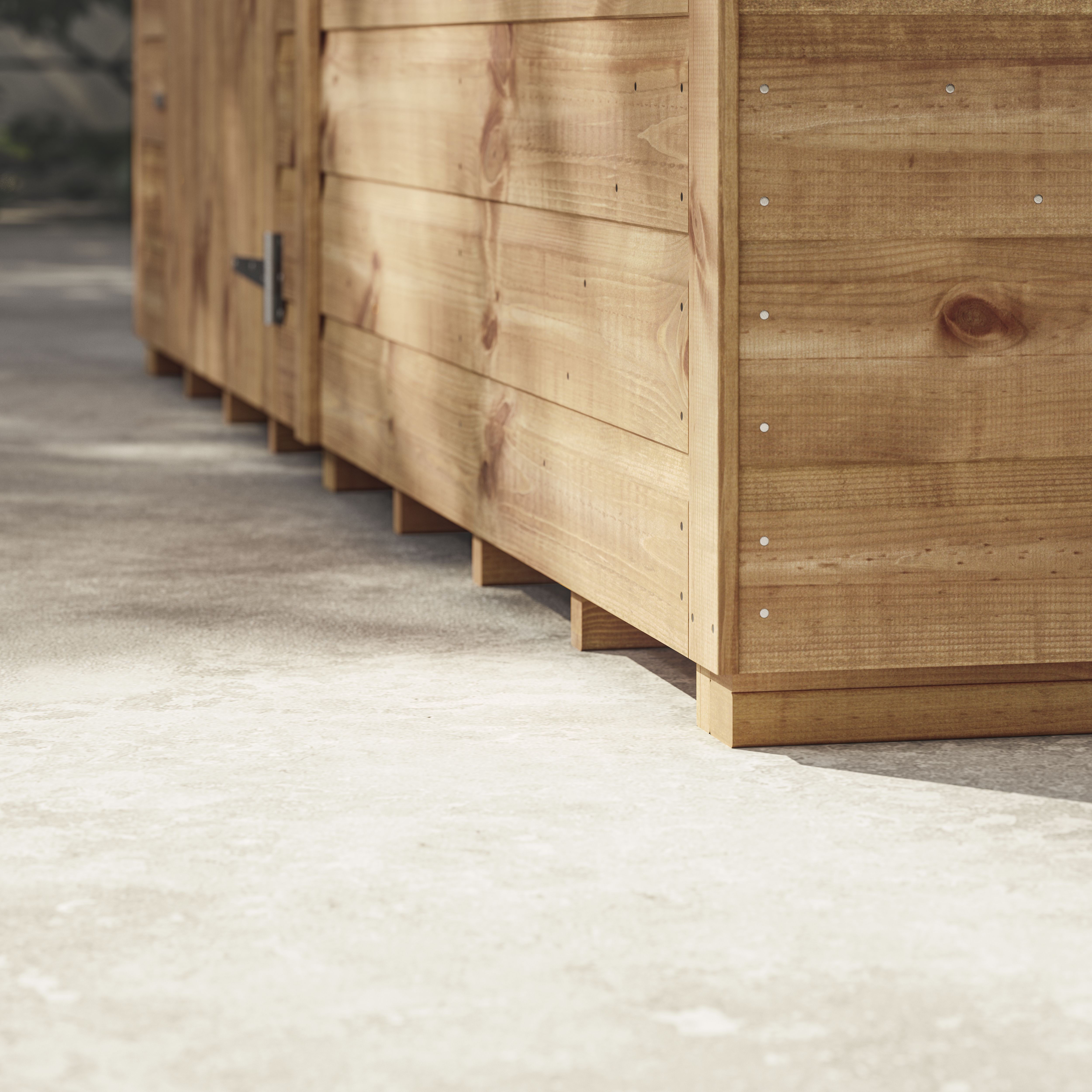 Powersheds Shiplap Tongue & groove 12x6 ft Pent Golden brown Wooden Dip ...