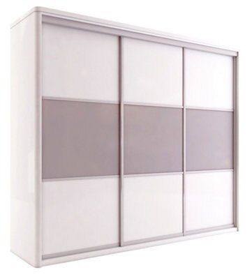 Pre-assembled White Triple Wardrobe (H)2200mm (W)2360mm (D)650mm | DIY ...