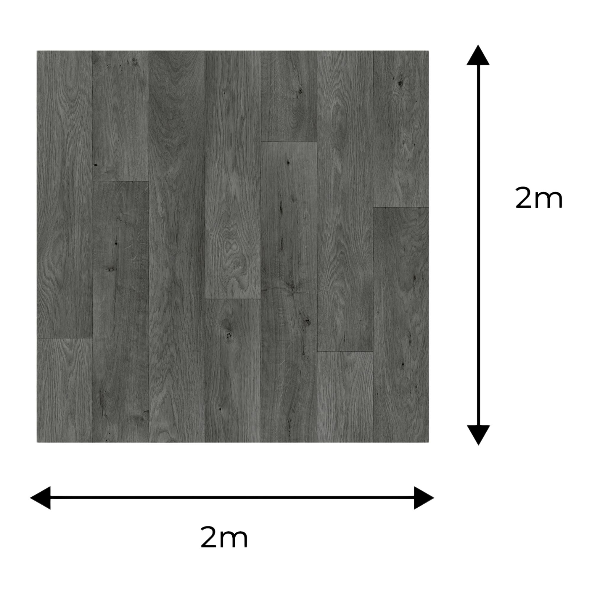 Precut Dark grey Wide Natural Oak plank effect Sheet vinyl, 4m²