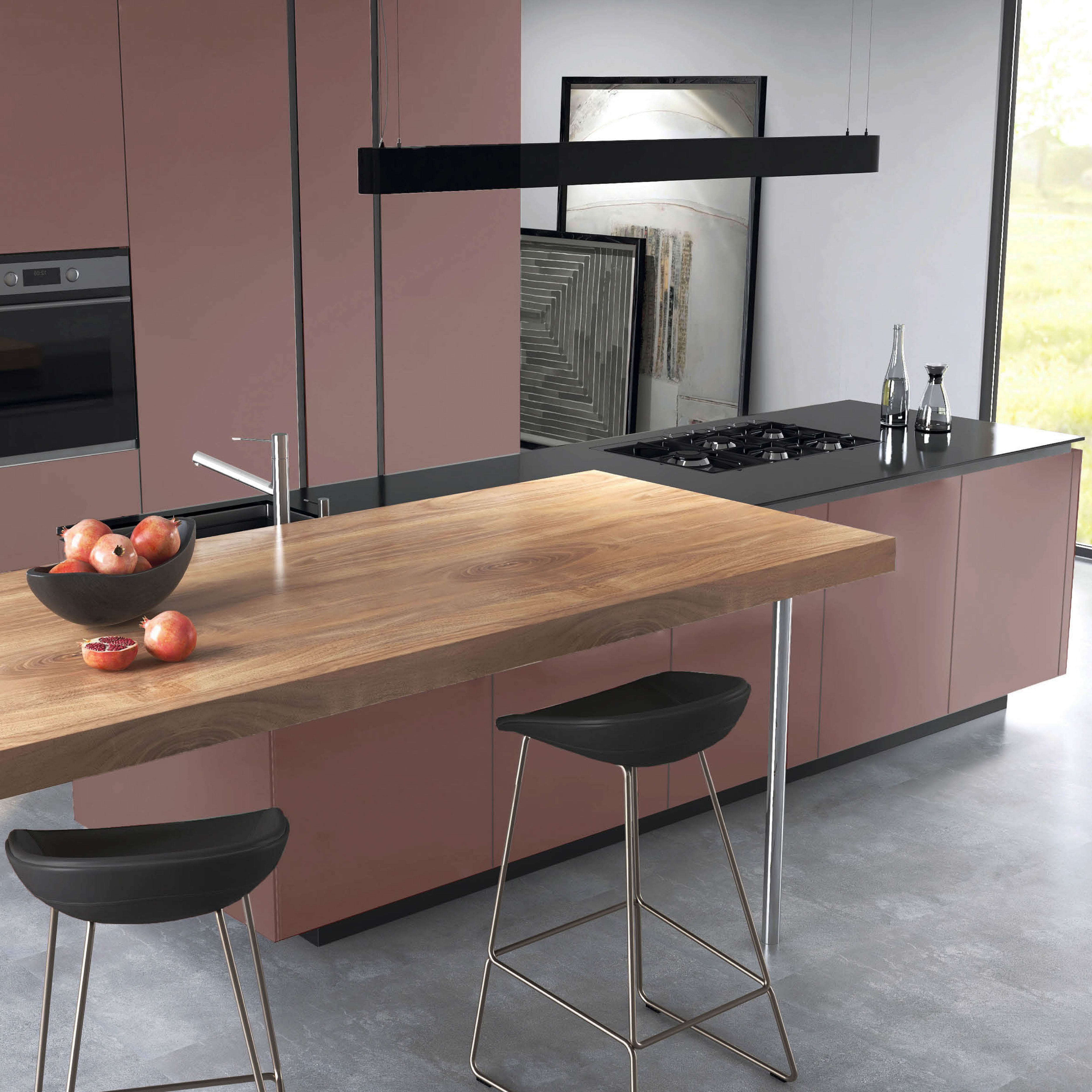 Premium Kitchens Ethos Matt antique rose Modern Highline Cabinet door ...