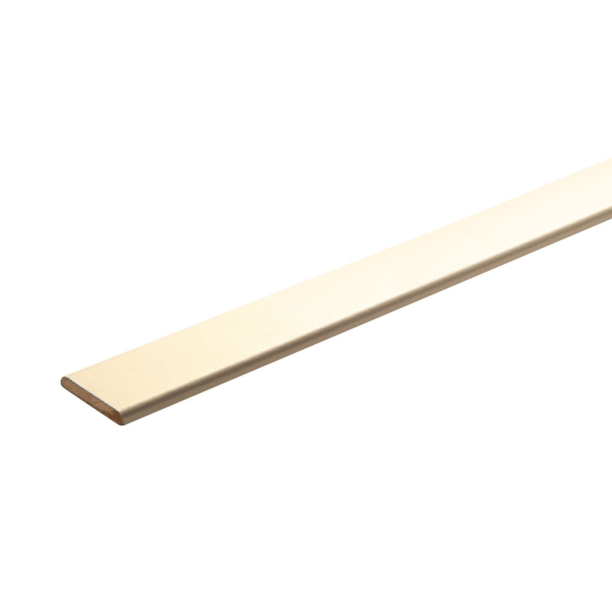 Primed White MDF D-shape Moulding (L)2400mm (W)30mm (T)6mm