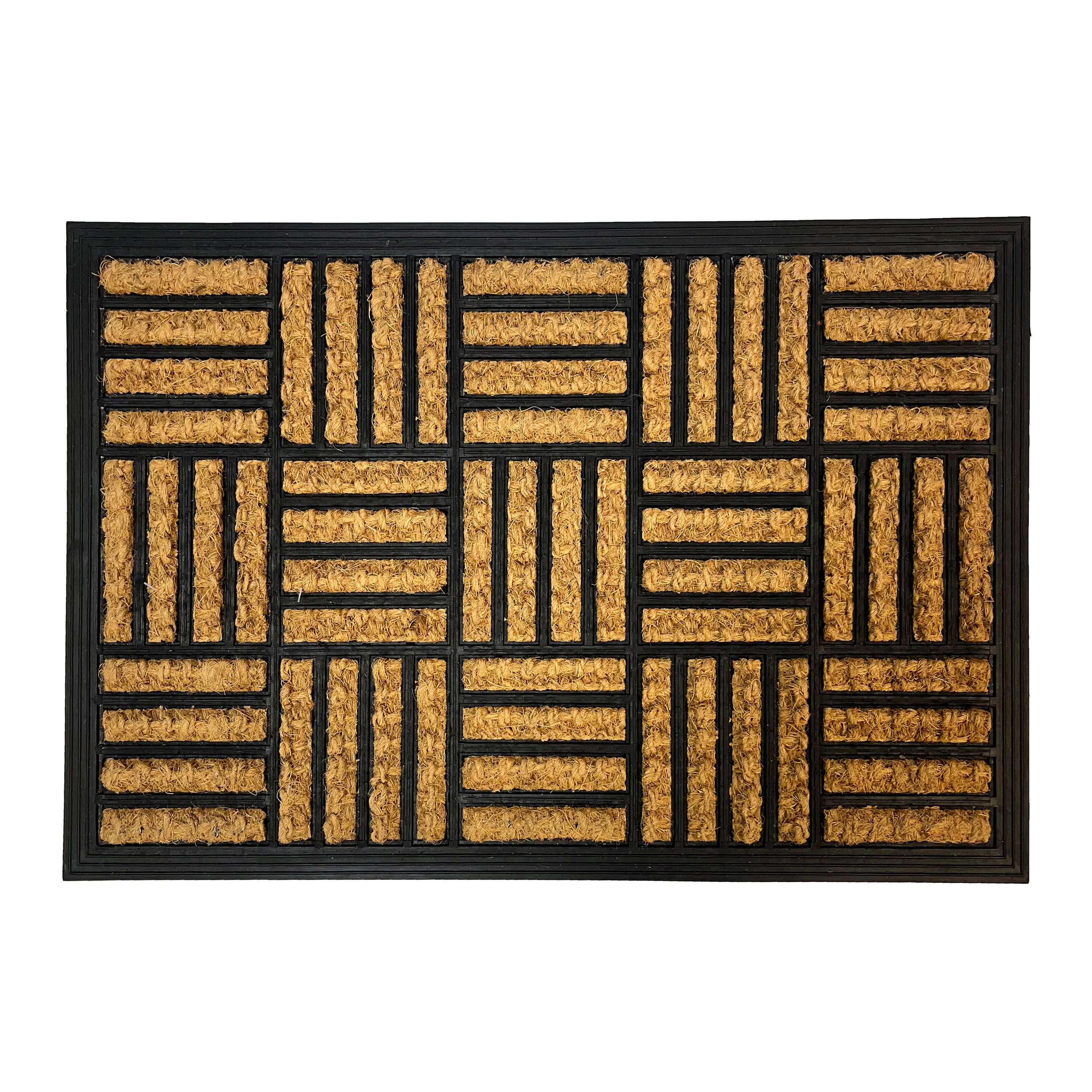 Primeur Natural Crosshatch Medium Indoor & outdoor Mat, (L)60cm x (W ...