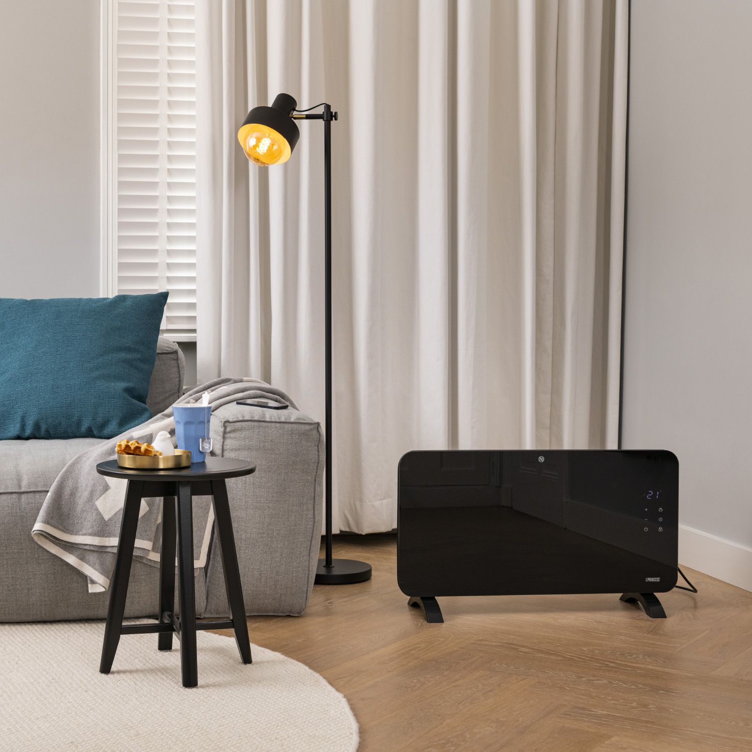 Princess Electric 1500W Black Smart Panel heater