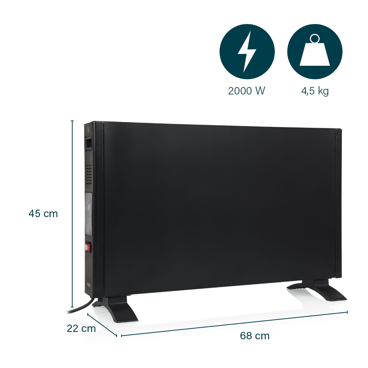 Princess Smart Black 2kW Convector heater