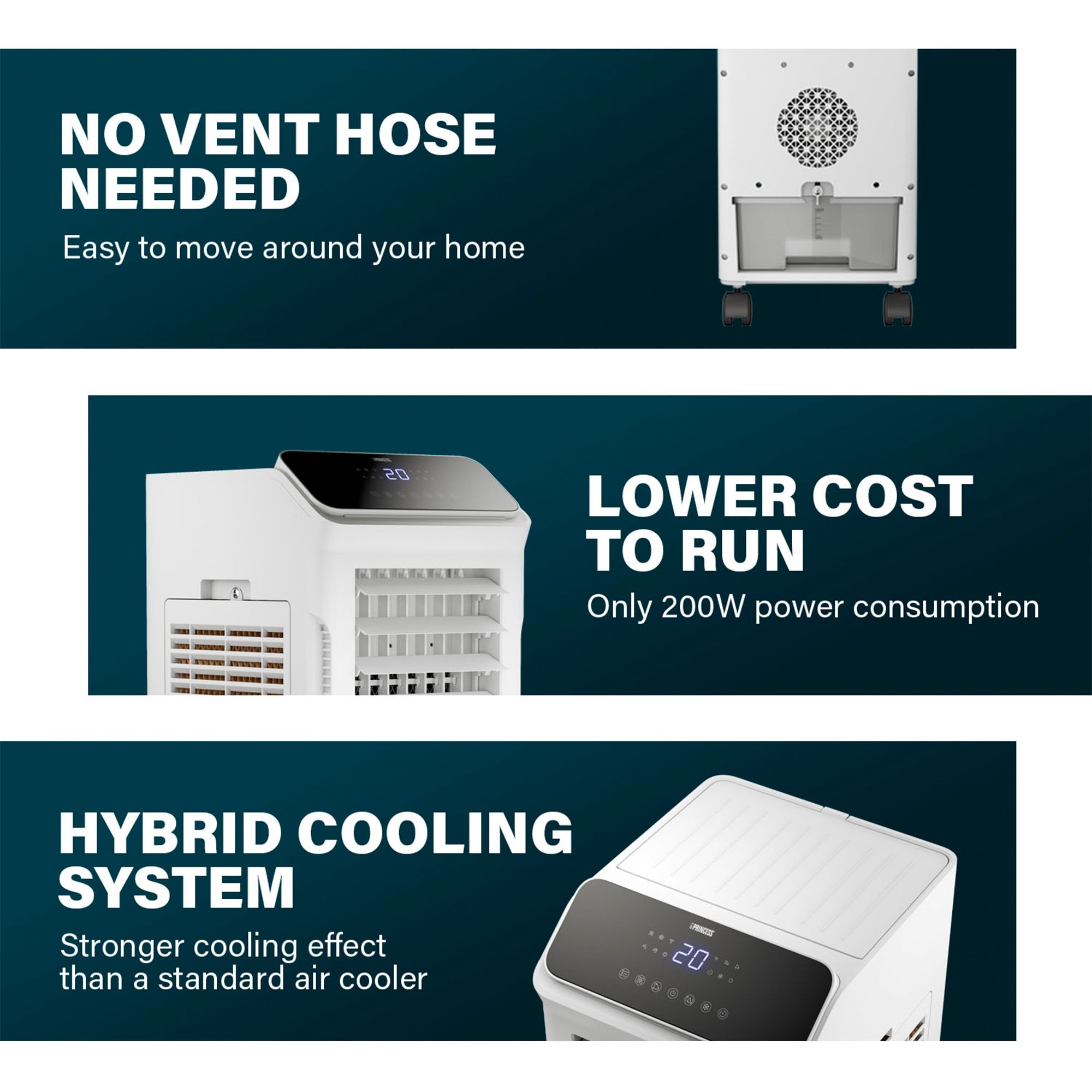 Princess Smart Hybrid White Remote controlled Air cooler