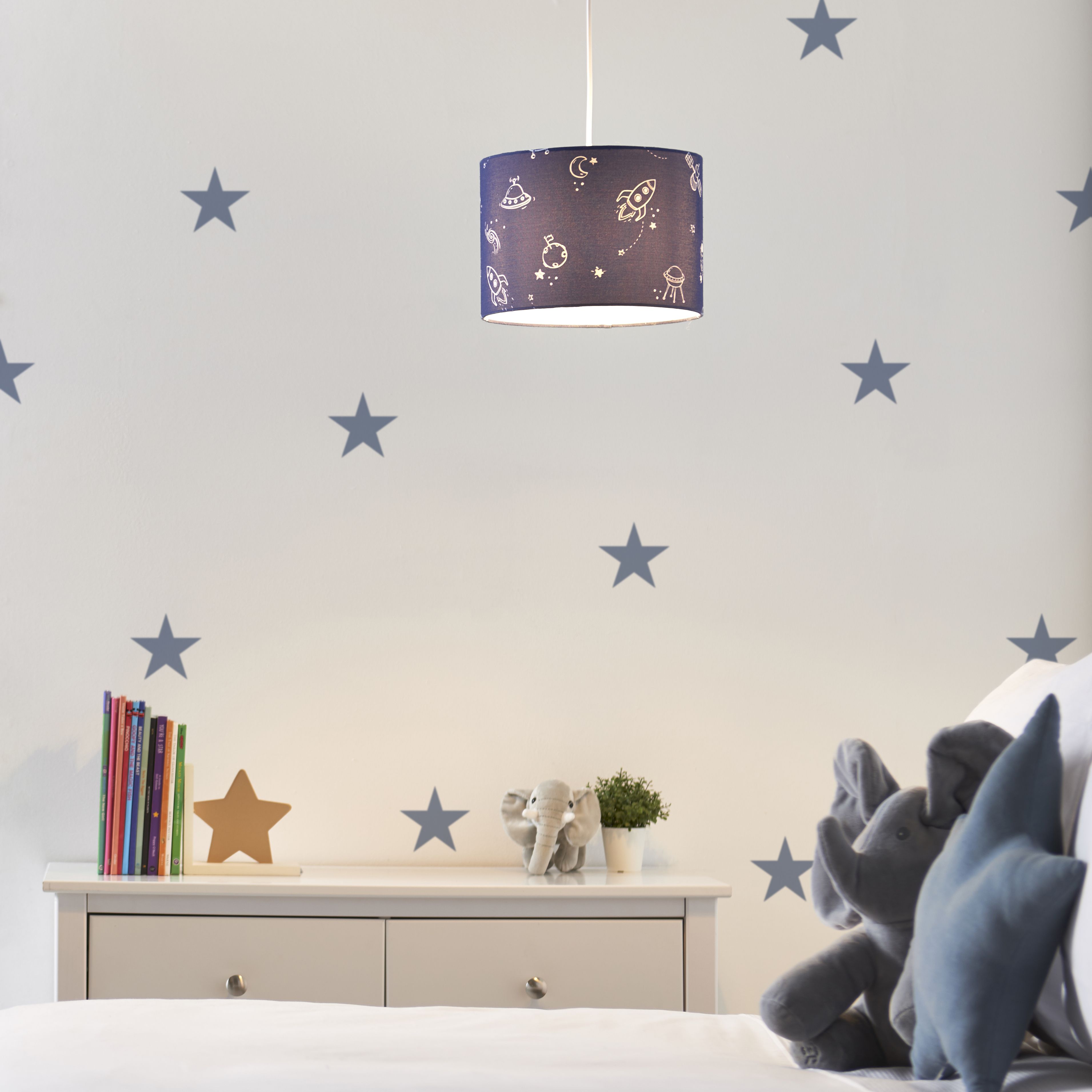 Printed Blue Space Light shade (D)25cm | DIY at B&Q