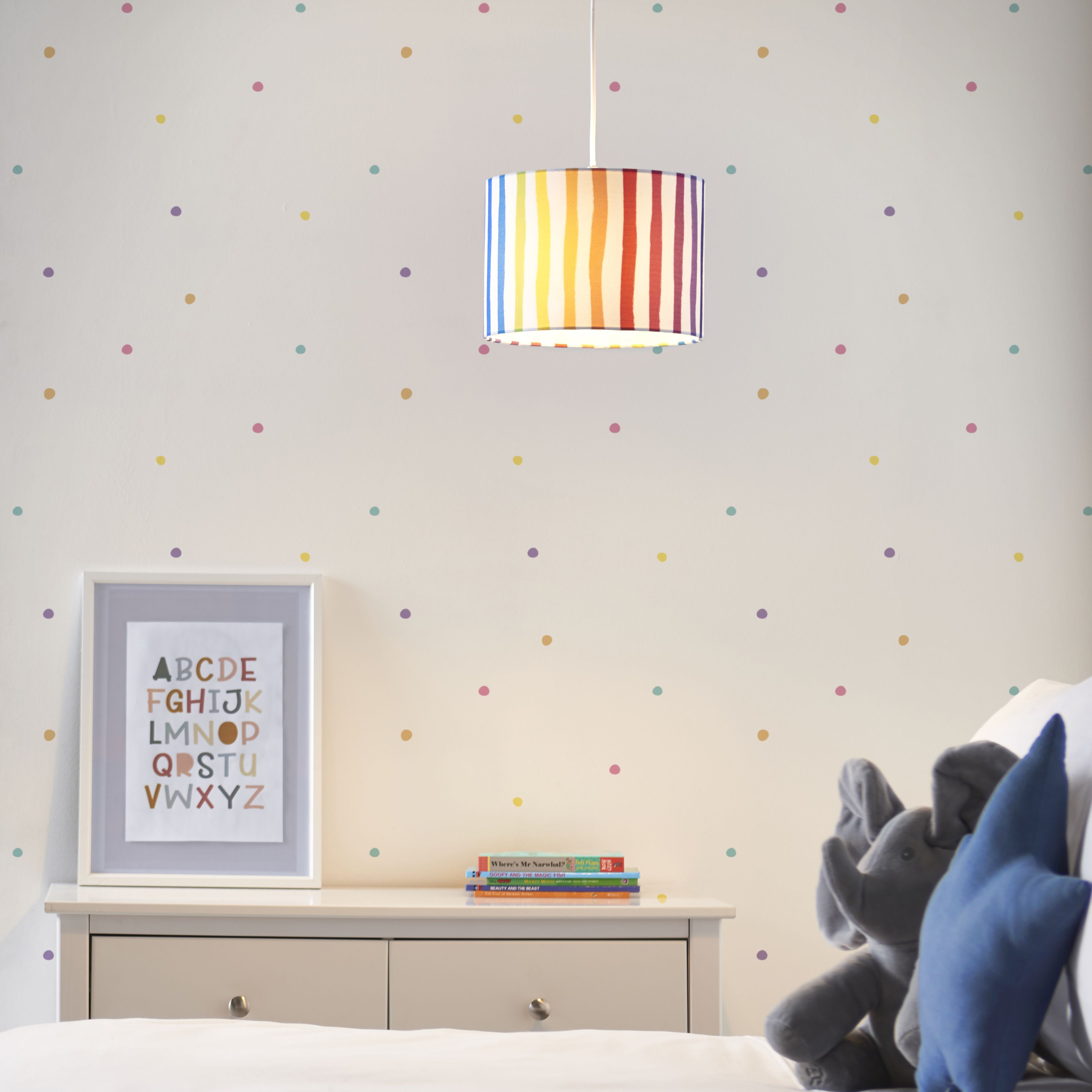 Printed Multicolour Rainbow stripe Light shade (D)25cm | DIY at B&Q