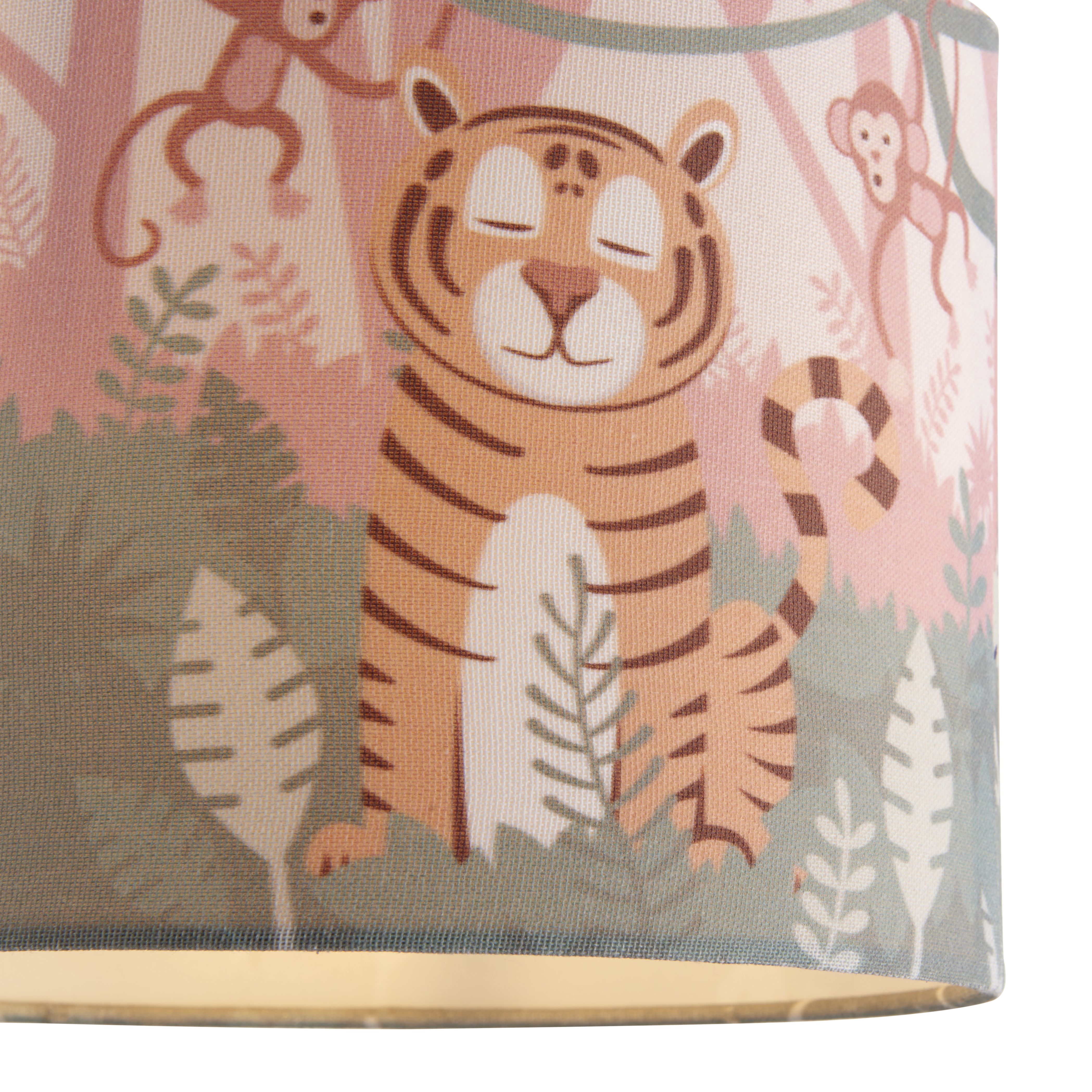 PRINTED MULTICOLOUR SAFARI CYLINDER LIGHT SHADE (D)25CM