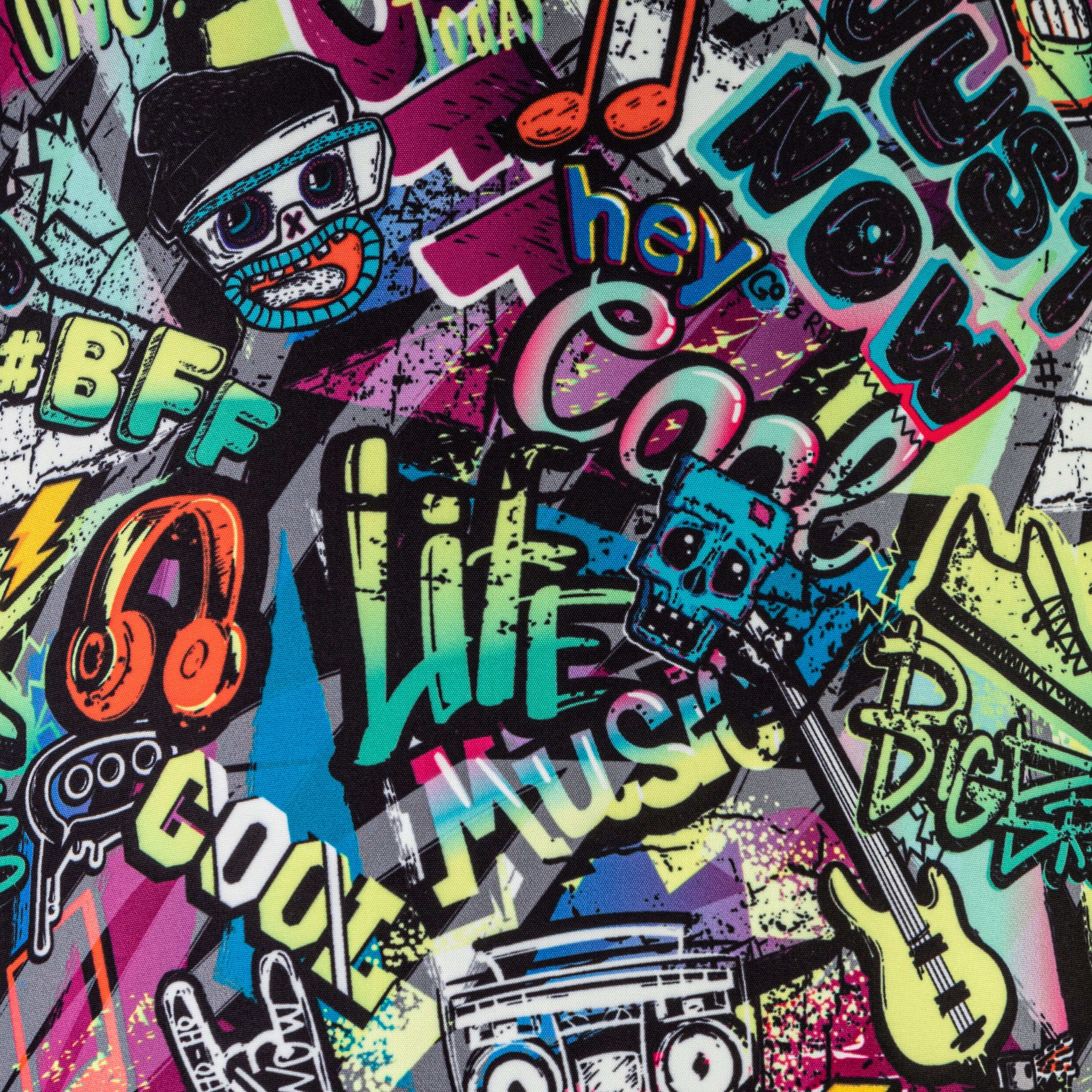 PRINTED MULTICOLOURED GRAFFITI CYLINDER LAMP SHADE (D)30CM