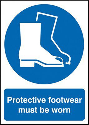 Protective footwear Polypropylene Safety sign, (H)420mm (W)297mm