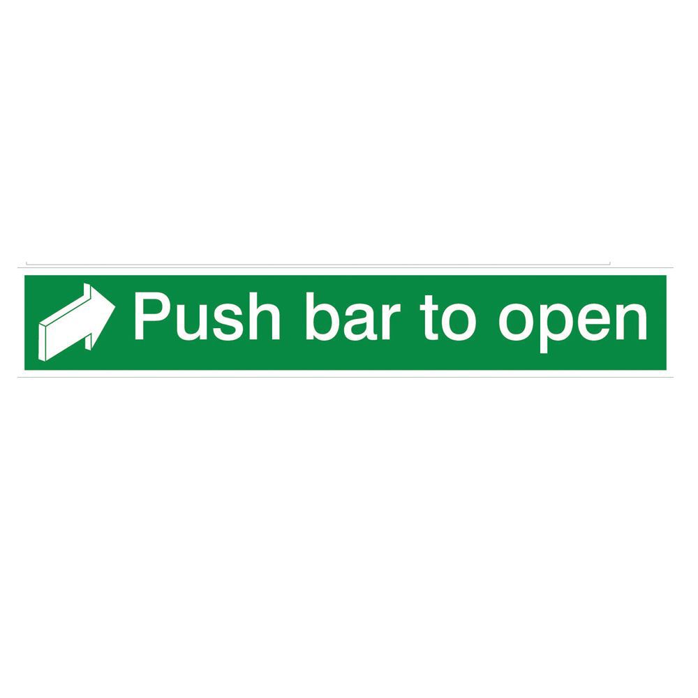 Push bar to open PVC Safety sign, (H)75mm (W)450mm | DIY at B&Q