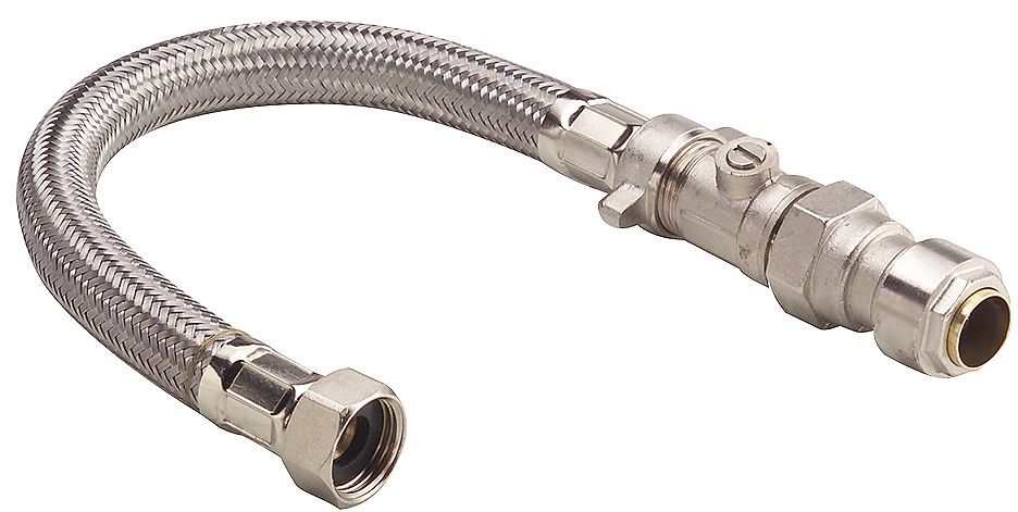 Push-fit Tap connector 15mm x 0.5" (L)300mm | DIY at B&Q