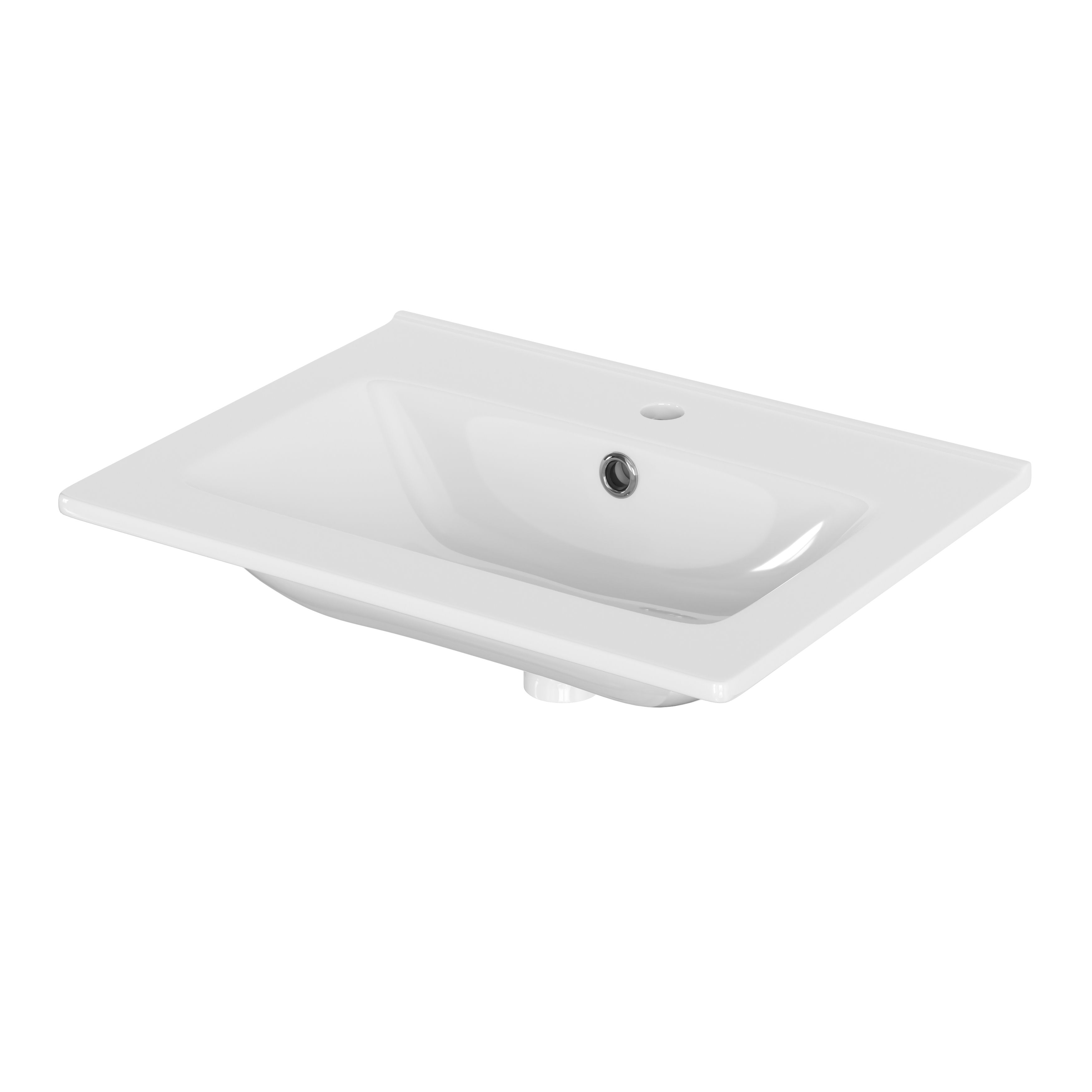 Pyxis Ceramic Central Worktop with integrated basin (W)610mm | DIY at B&Q