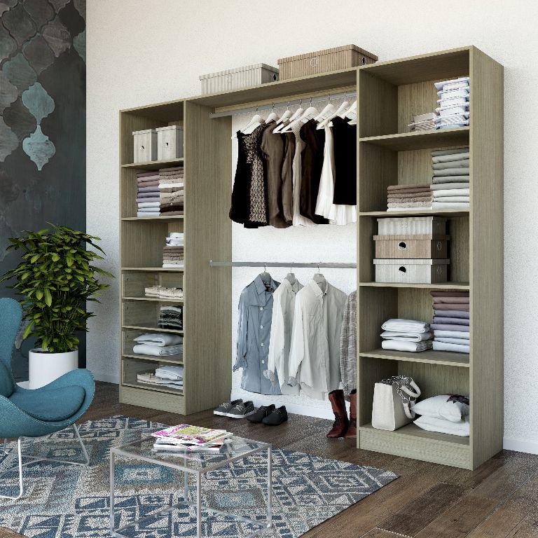 Qazar Matt light oak effect Large Wardrobe Bedroom Internal ...