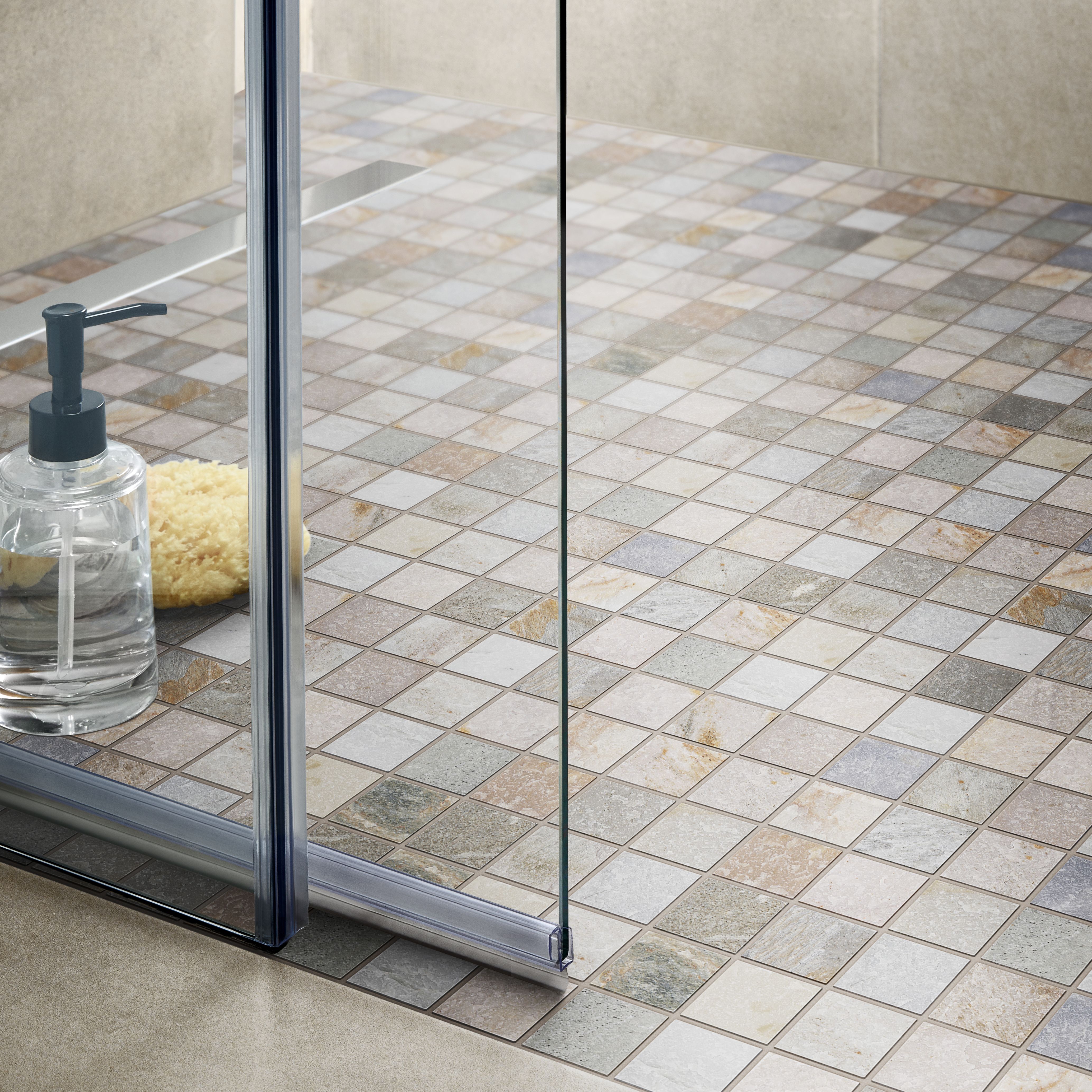 Quartzite Beige Polished Natural stone Mosaic tile sheet, (L)300mm (W ...