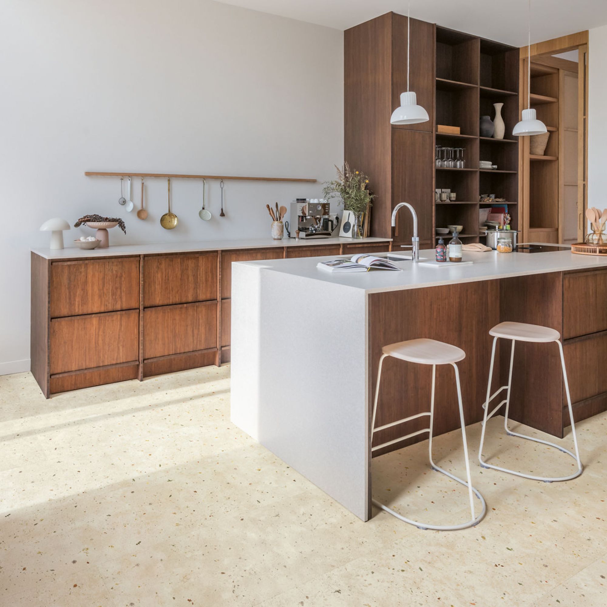 Quick-step Aquanto Benmore Cream Stone tile effect Embossed Flooring, 1.9m²