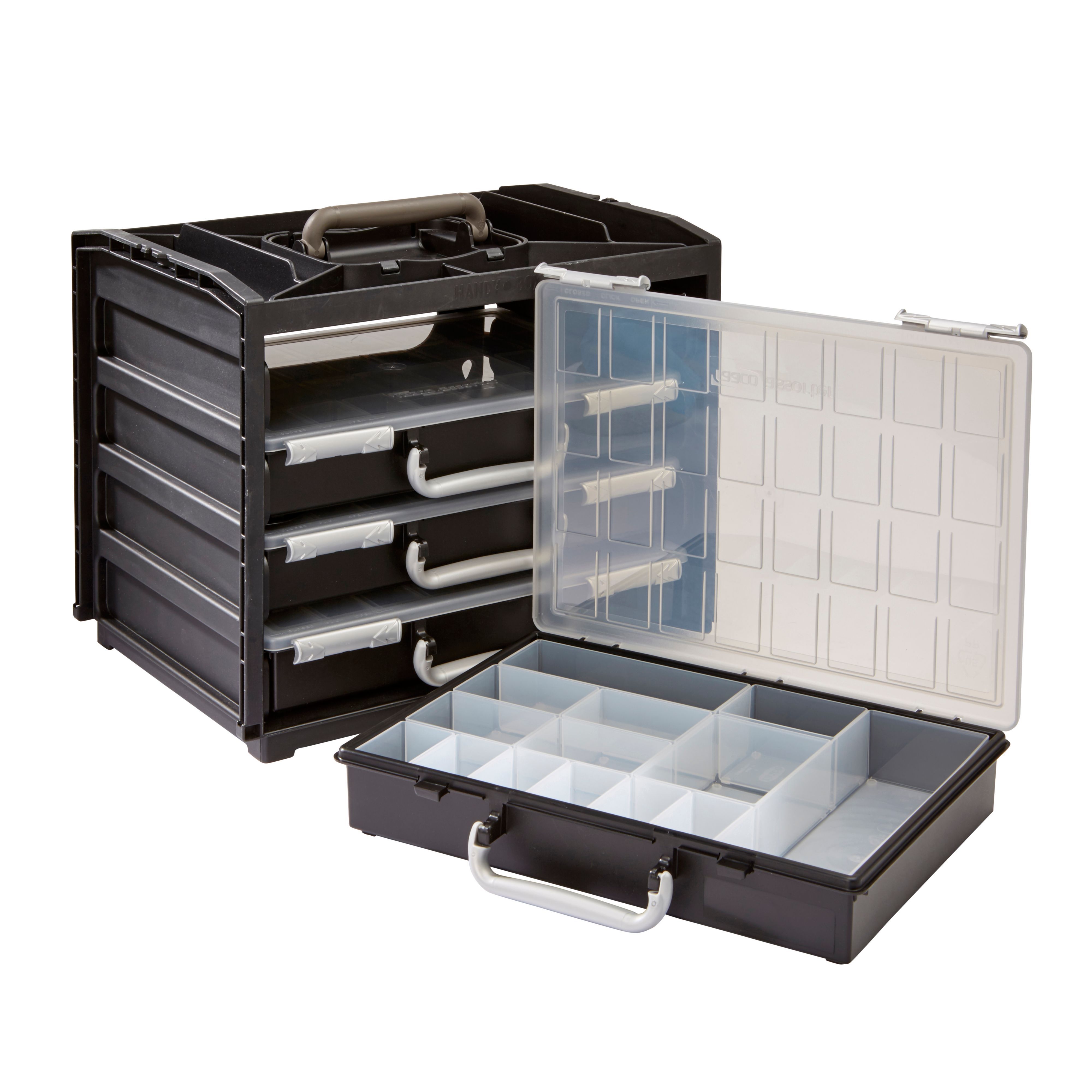 Raaco Black & grey Organiser with 4 compartments