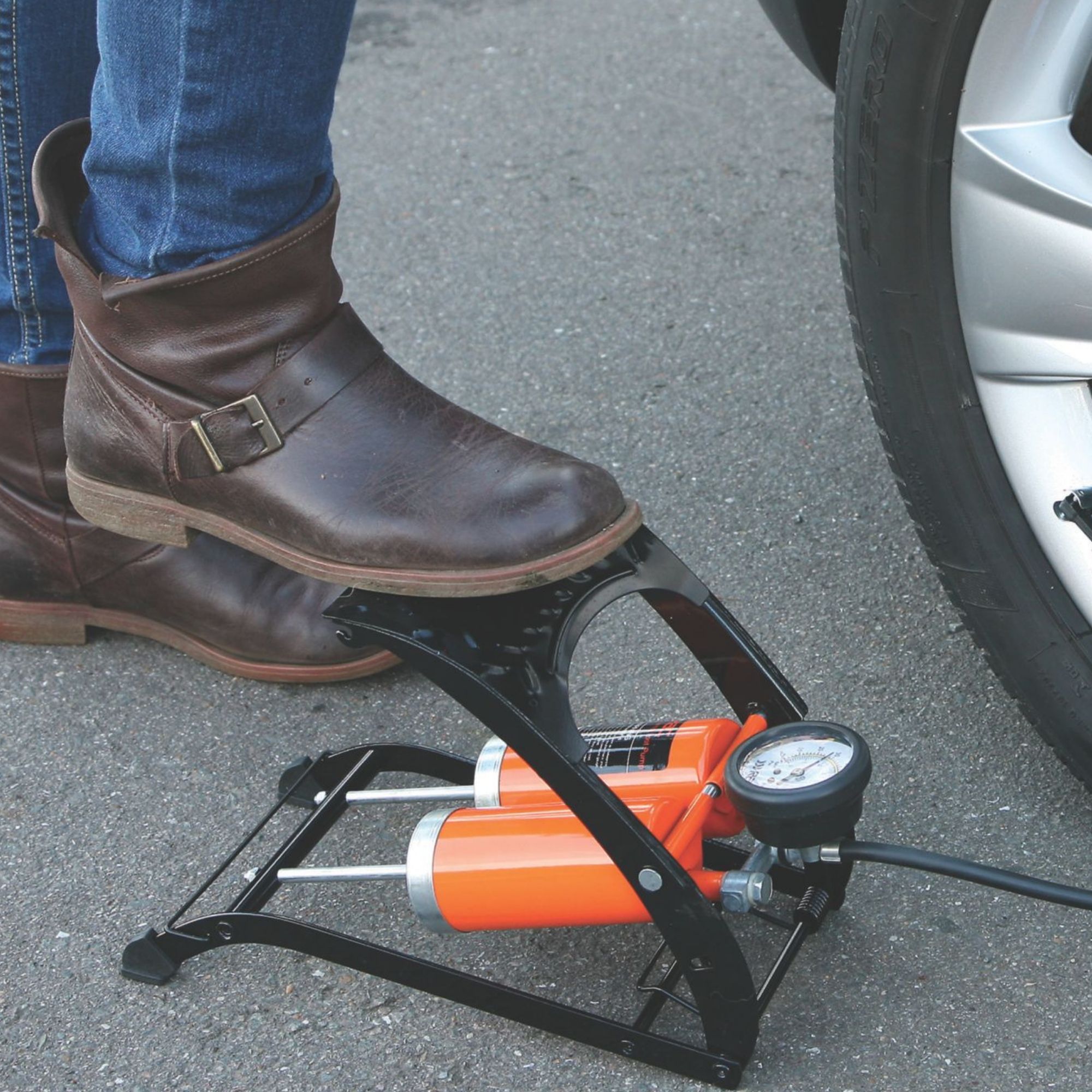 RAC Double barrel Foot pump