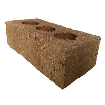 Raeburn Orkney Buff Rough Yellow Perforated Facing brick (L)215mm (W ...