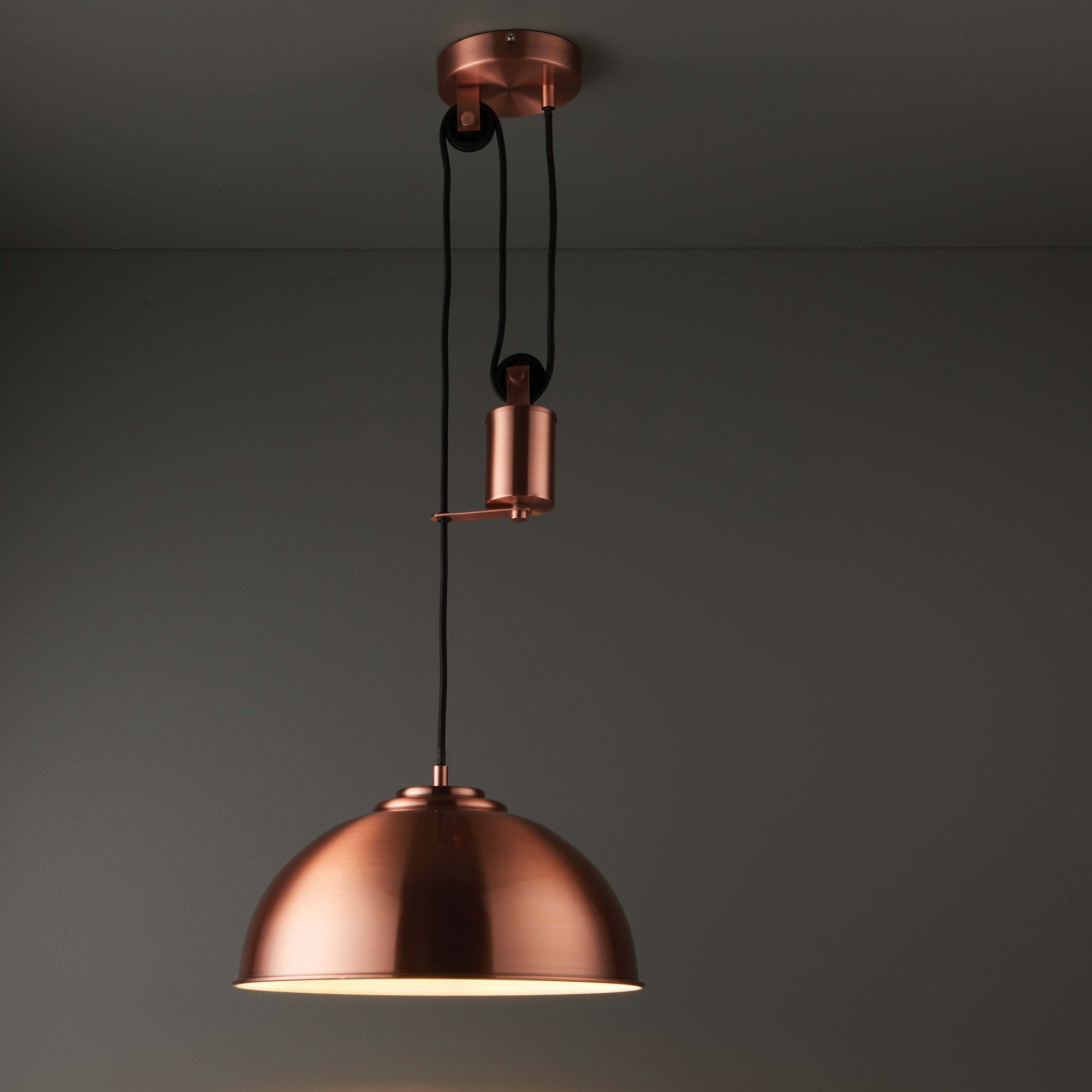 Ragner Pendant Brushed Steel copper effect Ceiling light | DIY at B&Q