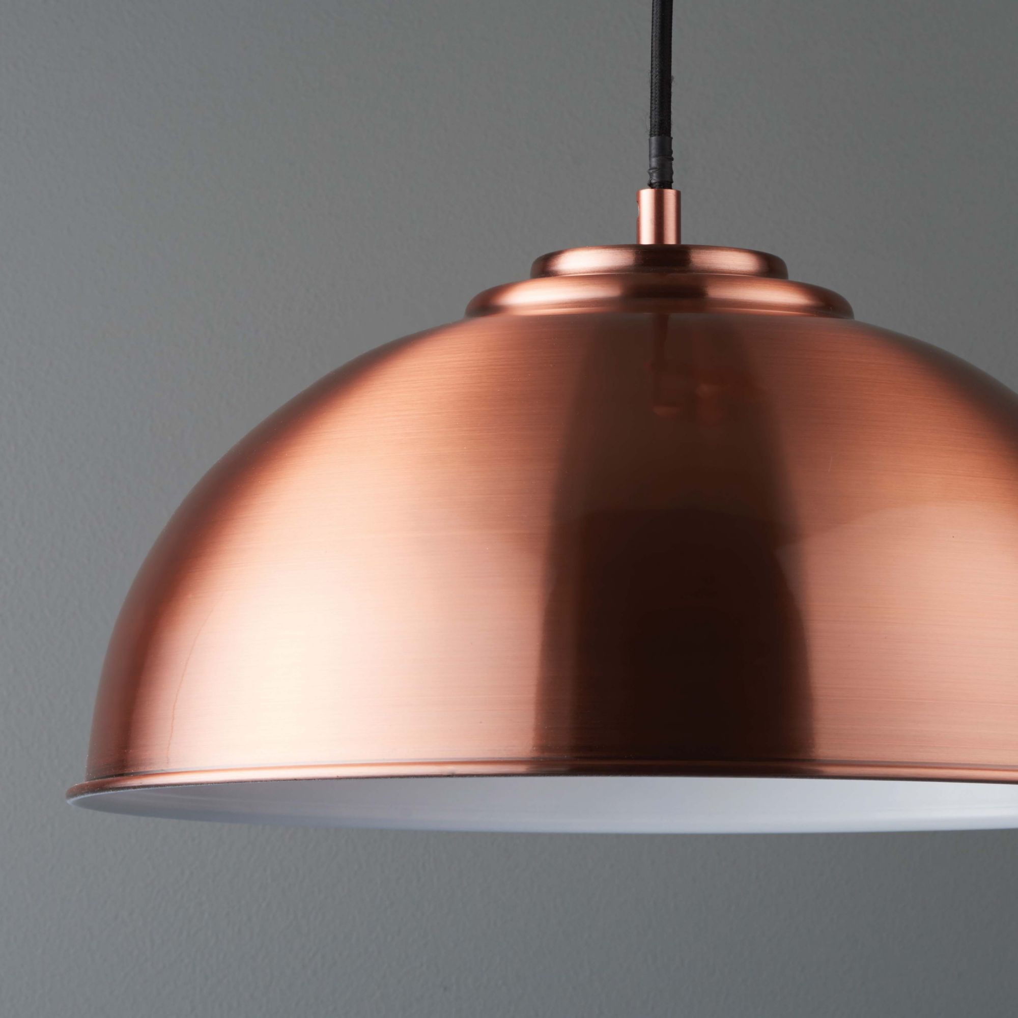 Ragner Pendant Brushed Steel copper effect Ceiling light | DIY at B&Q