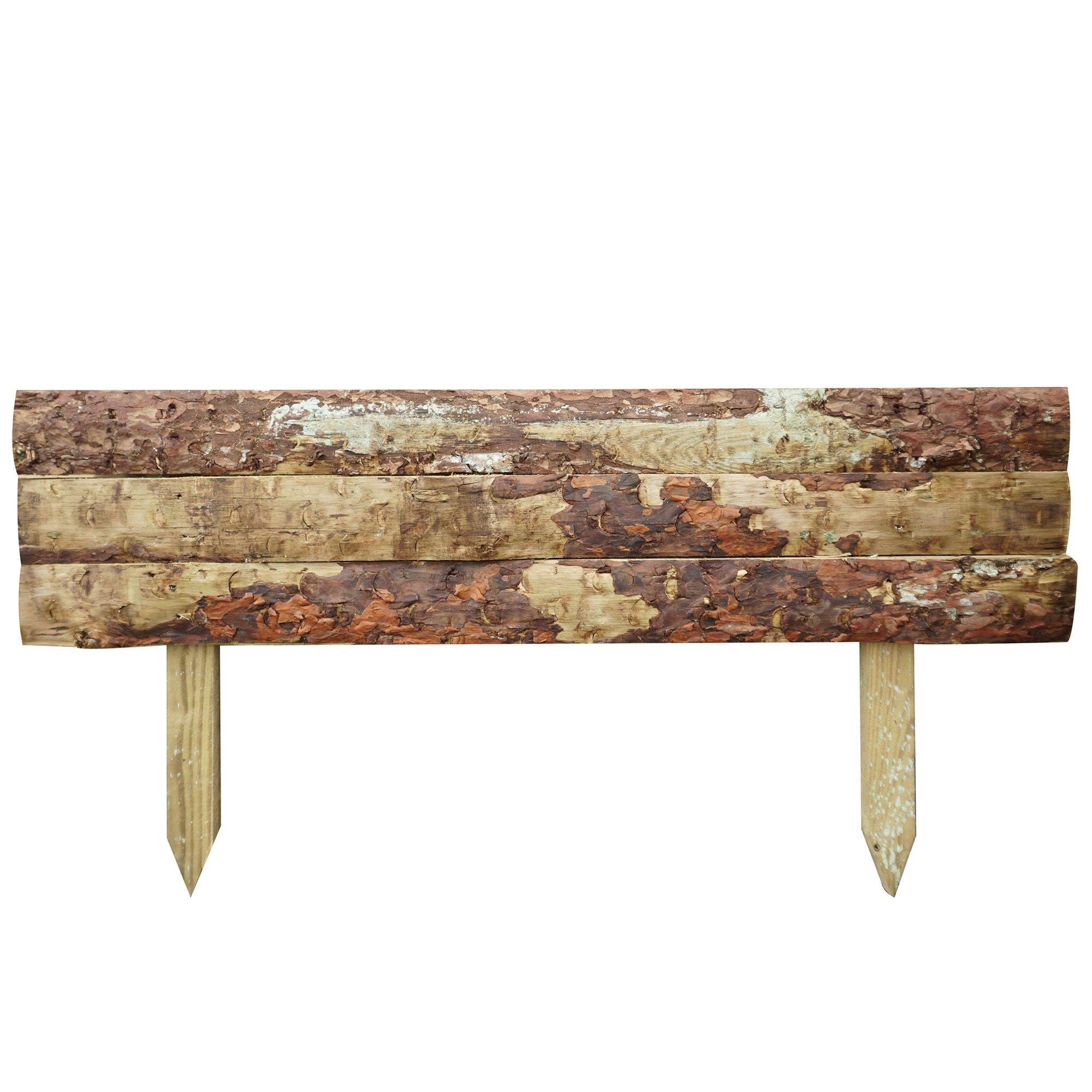 Rancho Pine Bark Horizontal log edging (H)36cm (L)0.75m | DIY at B&Q