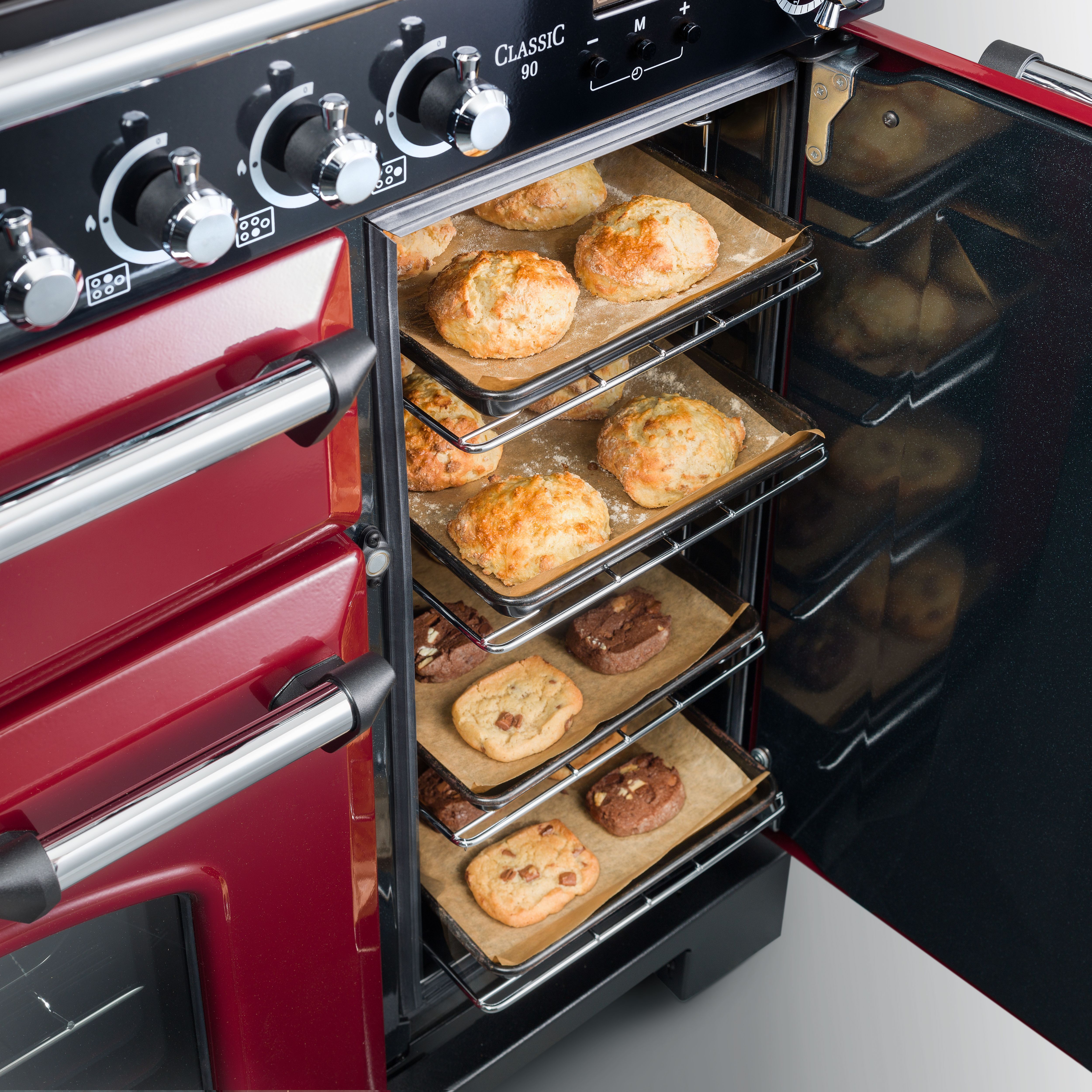 Rangemaster CLA90DFFBLC Freestanding Electric Range cooker with Gas Hob ...