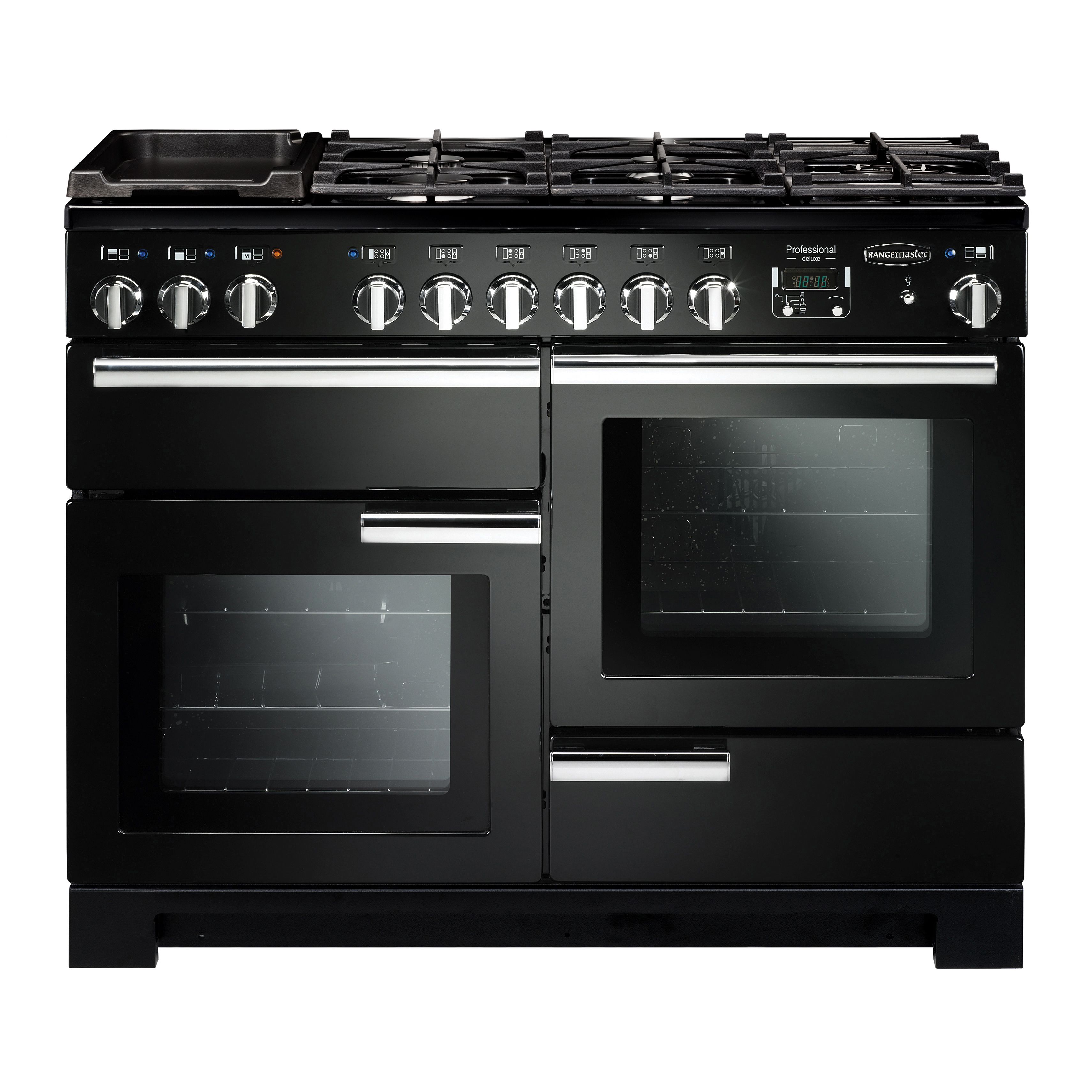 Rangemaster PDL110DFFGB/C Freestanding Electric Range cooker with Gas ...