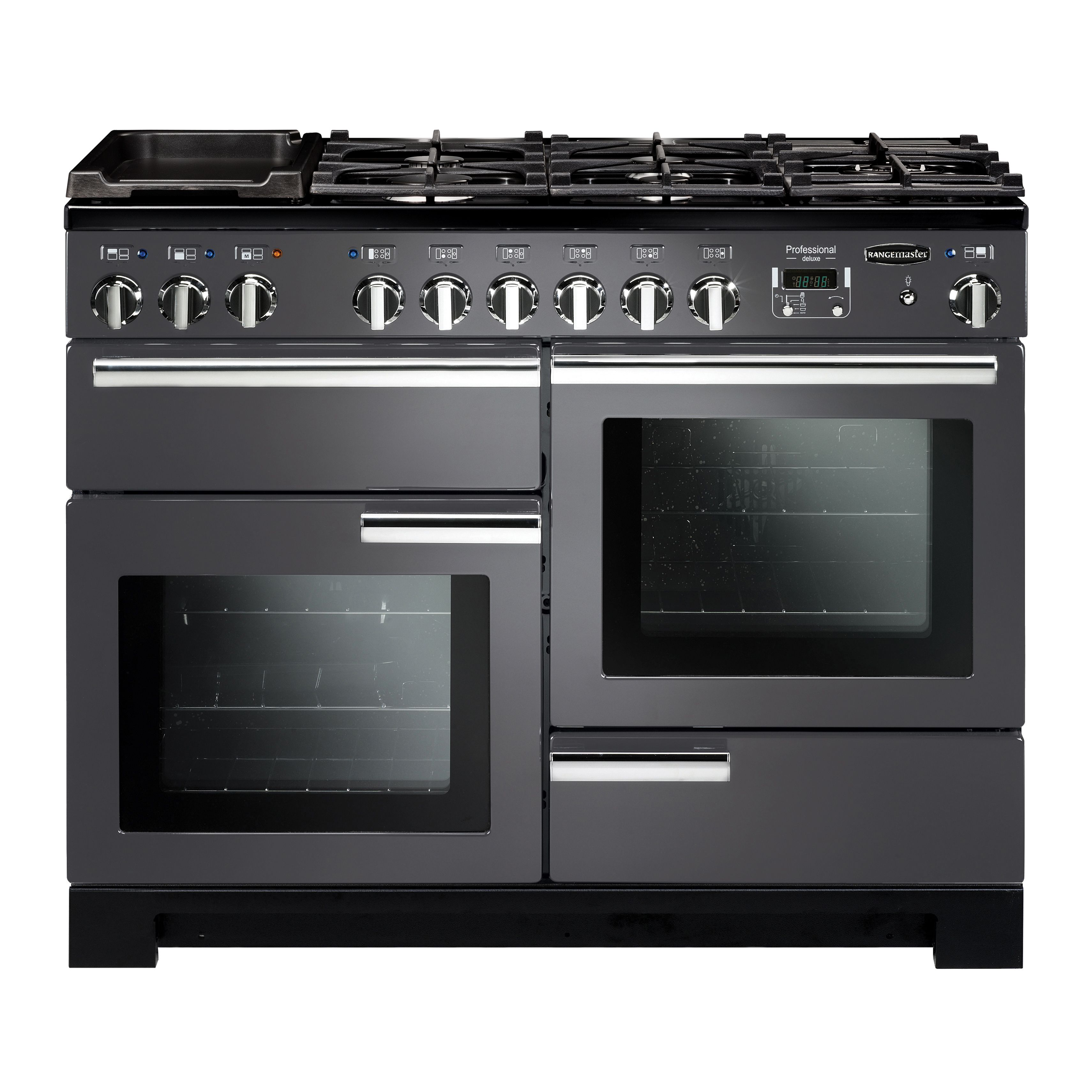 Rangemaster PDL110DFFSLC Freestanding Electric Range cooker with Gas ...