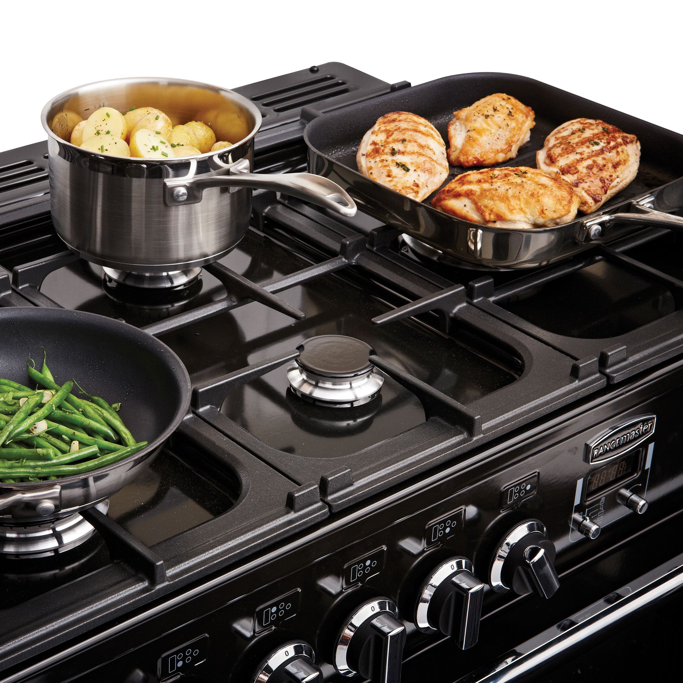 Rangemaster PDL110DFFSS/C Freestanding Electric Range cooker with Gas ...