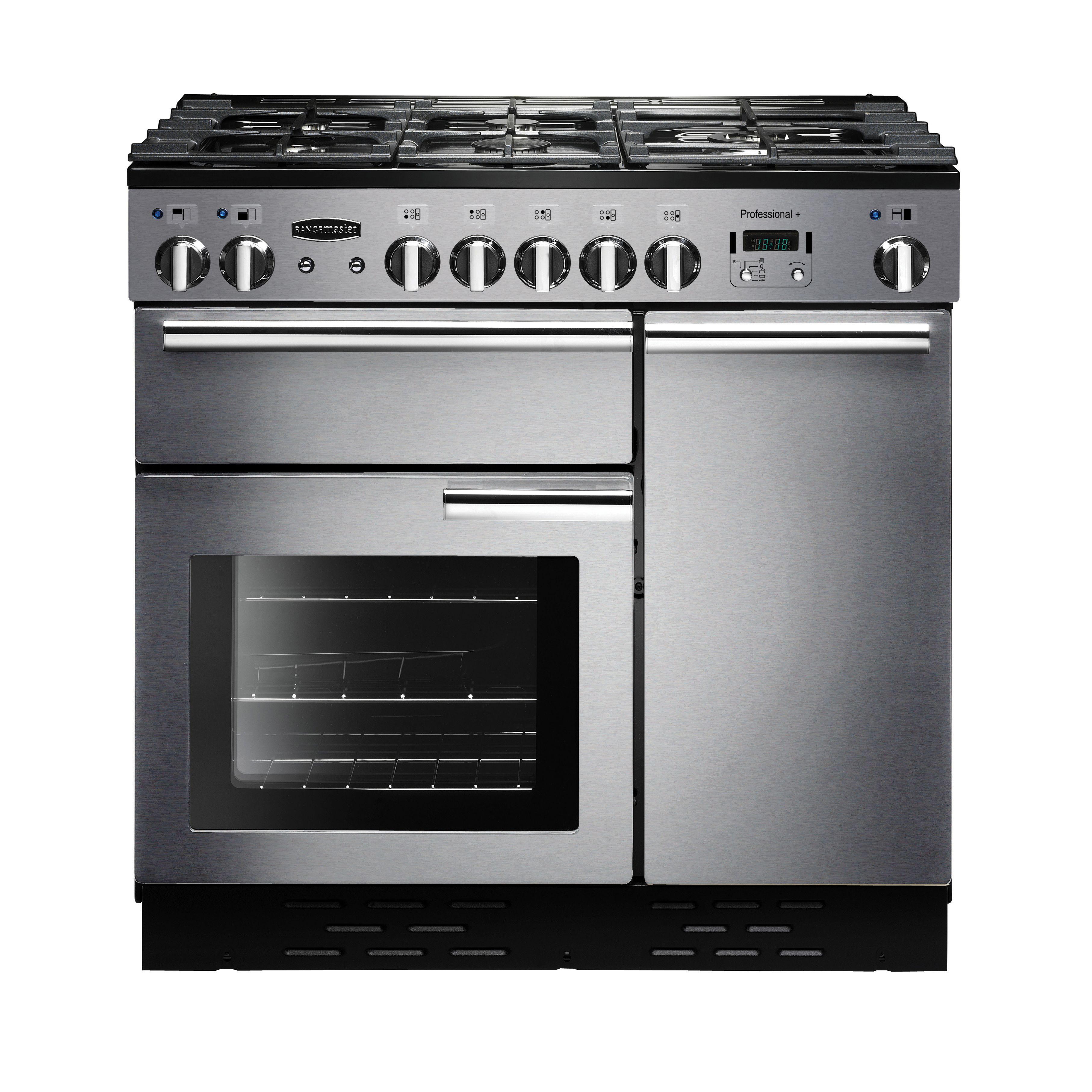 Rangemaster PROP90DFFBL/C Freestanding Electric Range cooker with Gas ...