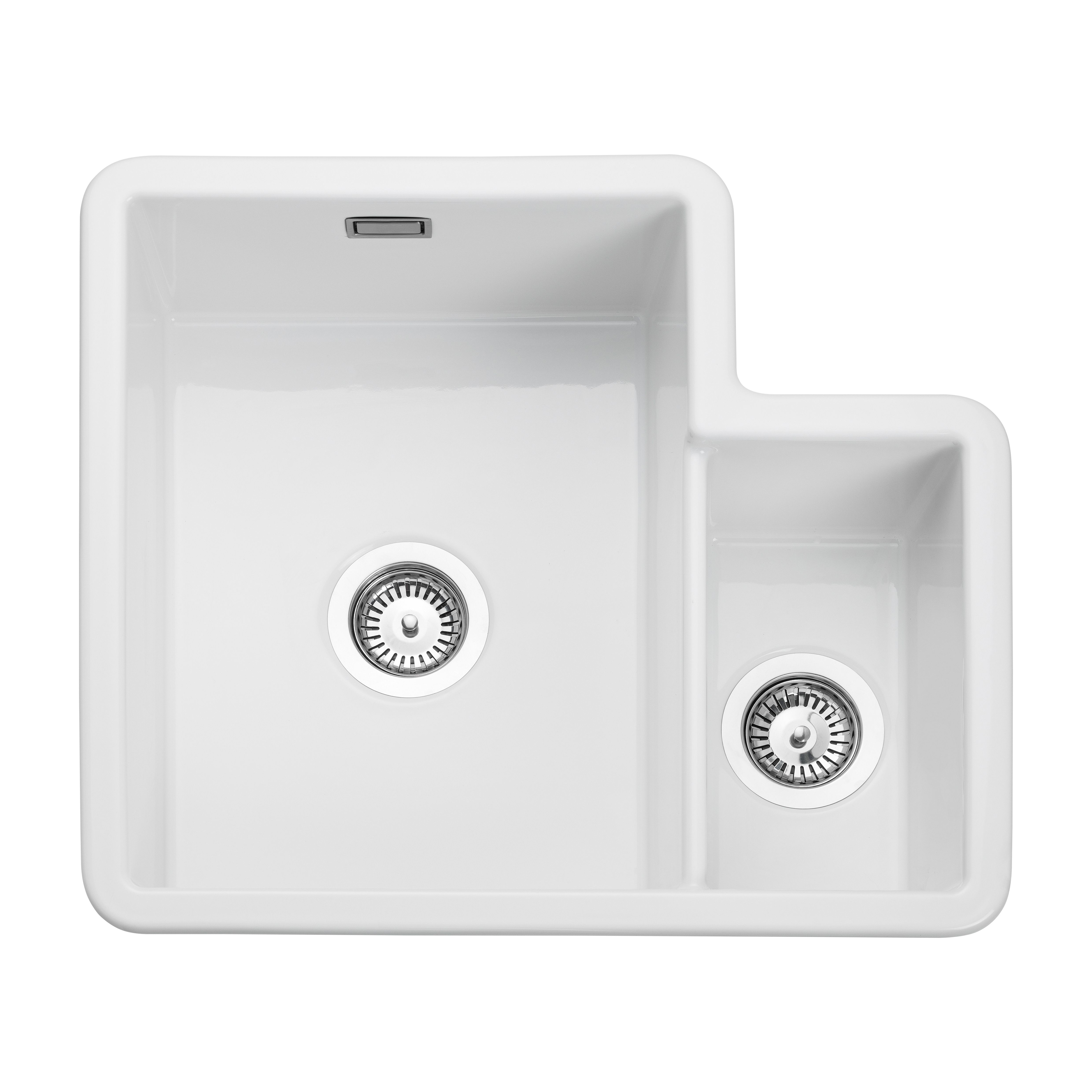 Rangemaster Rustique White Ceramic 1.3 Bowl Sink 522mm x 595mm | DIY at B&Q