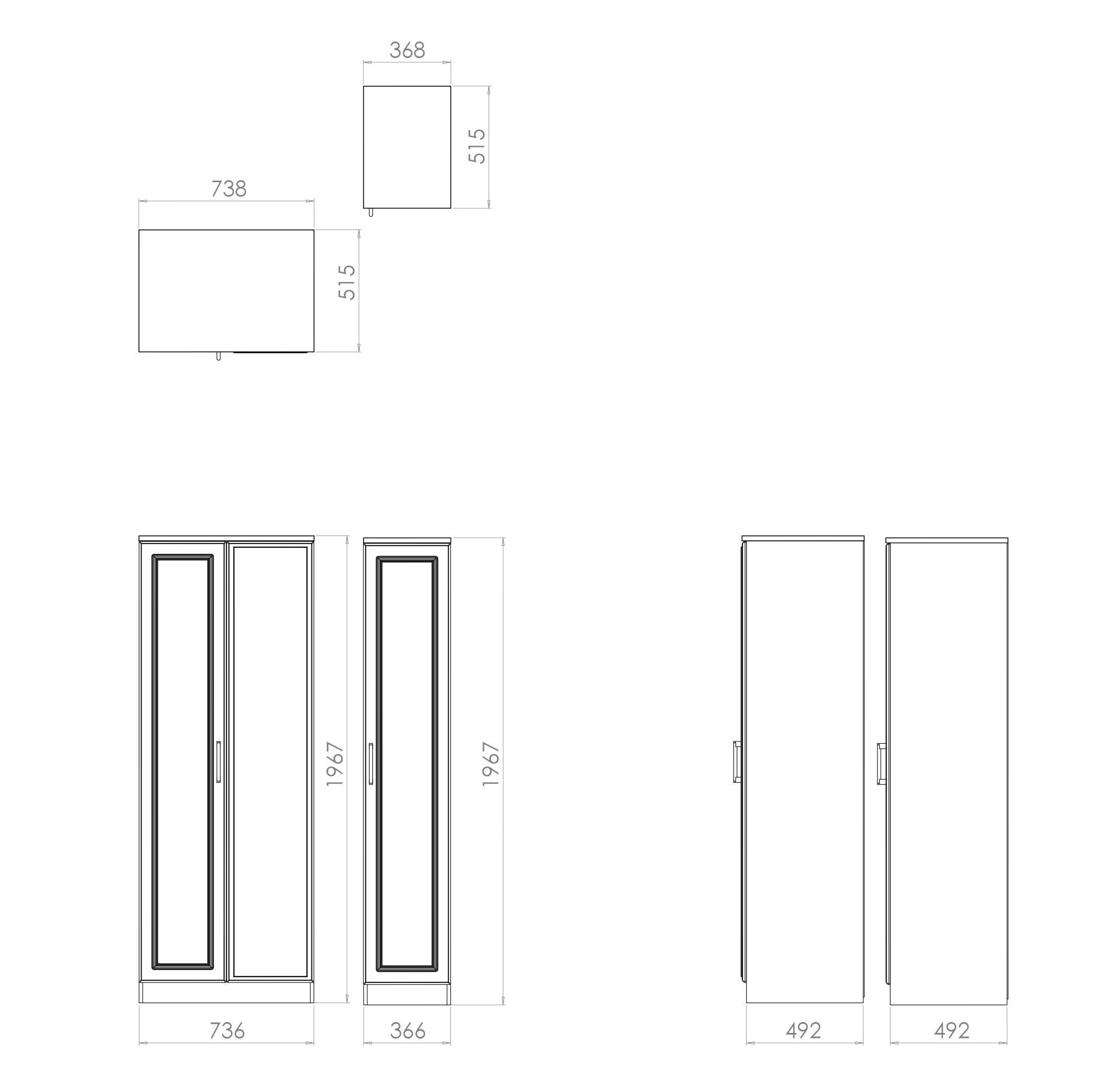 Ready assembled Contemporary Dark oak effect Tall Triple Wardrobe (H ...
