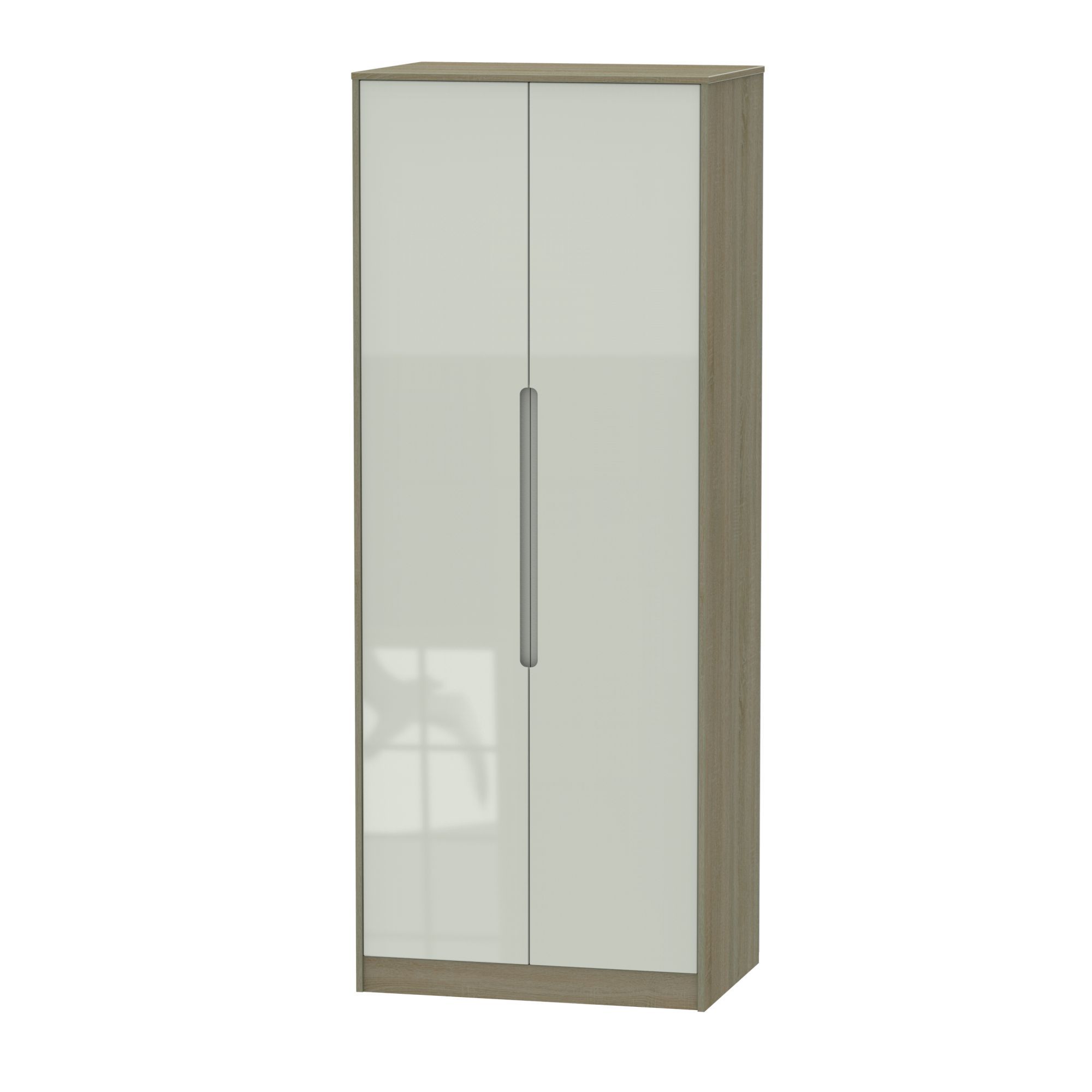 Ready assembled Contemporary Satin cashmere oak effect Tall Double ...