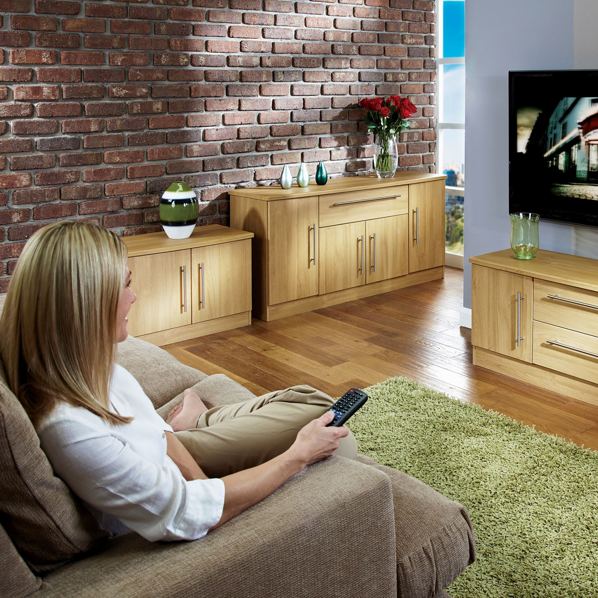 Ready assembled Oak effect Sideboard (H)790mm (W)1120mm