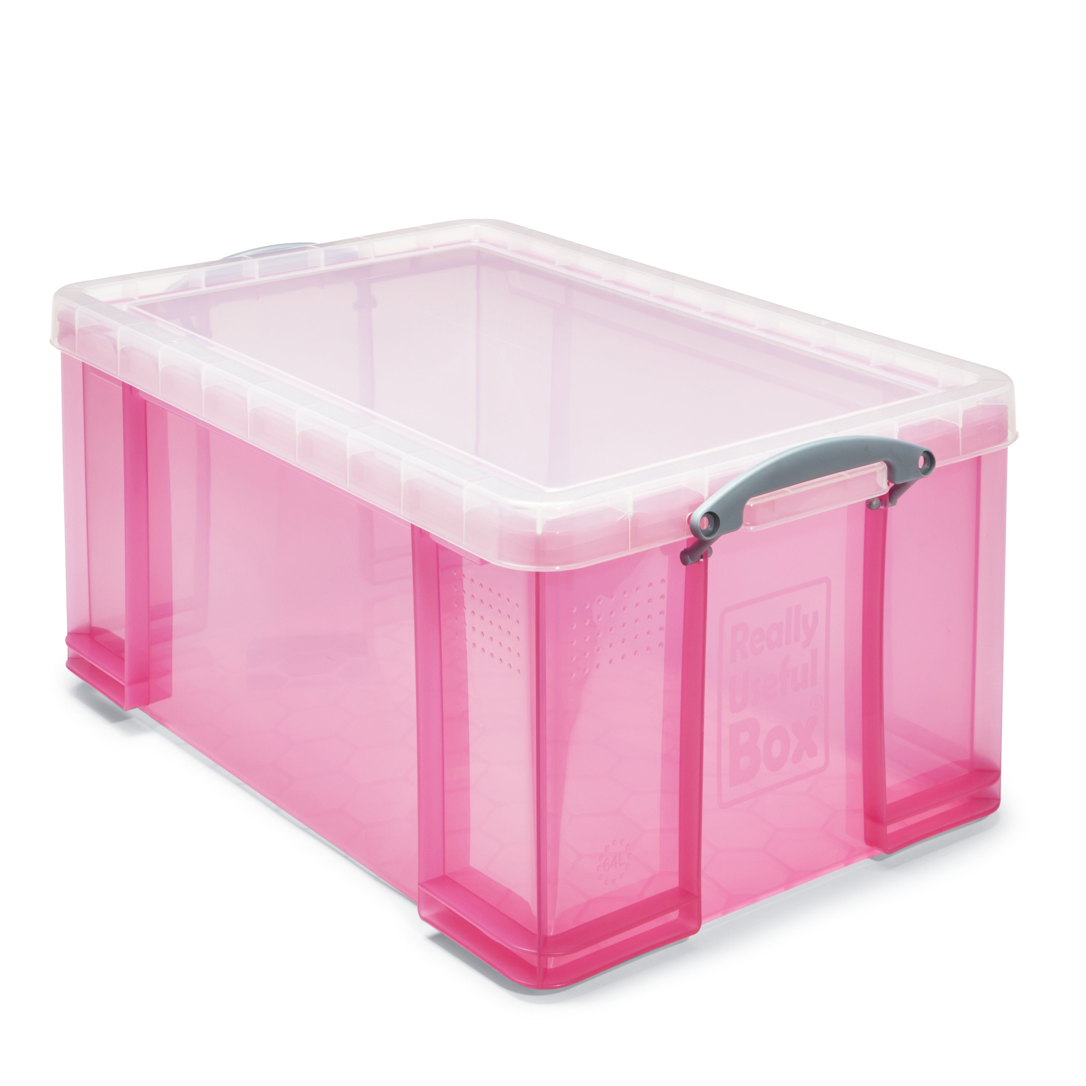 Really Useful Pink 64L Stackable Storage box & Lid | DIY at B&Q