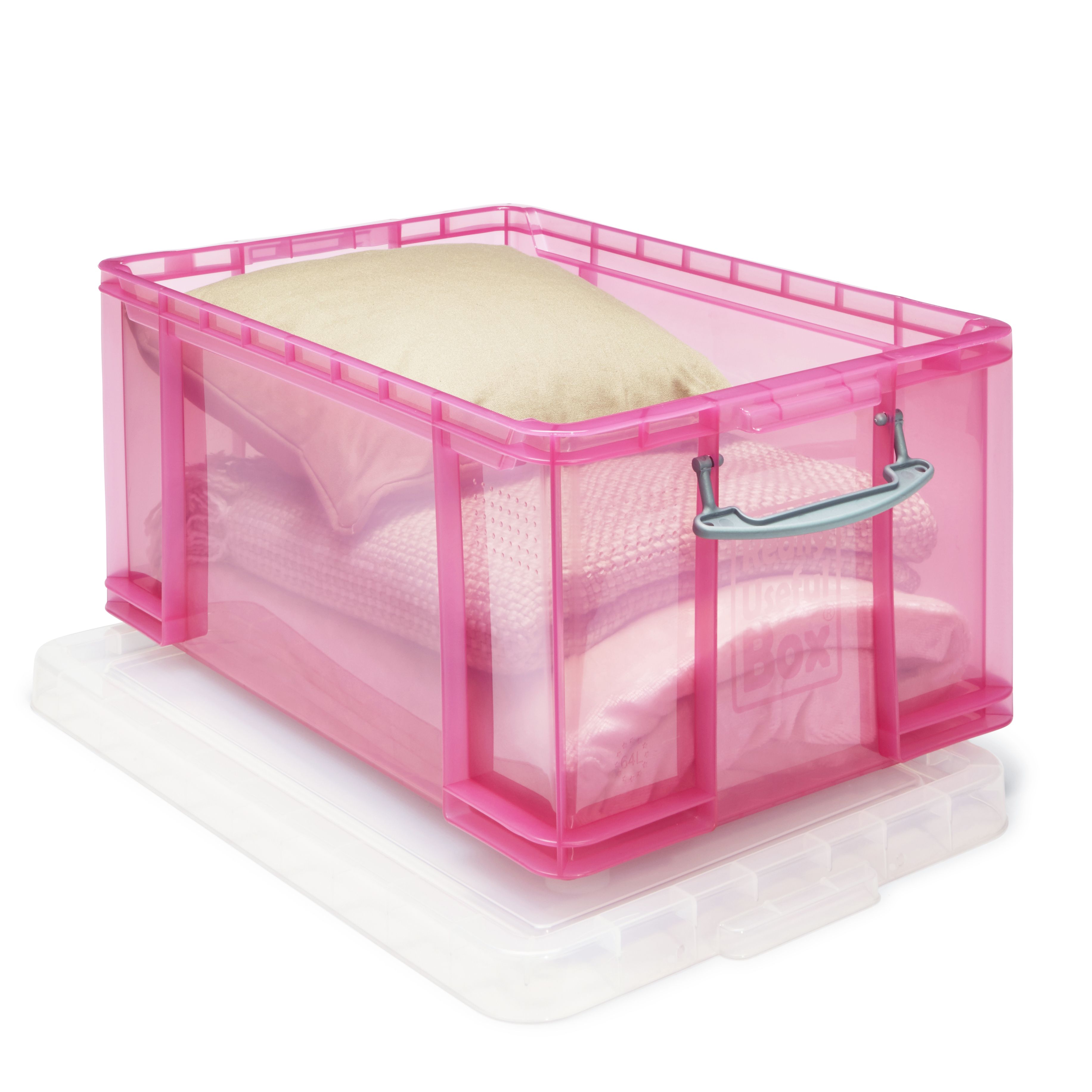 Really Useful Pink 64L Stackable Storage box & Lid
