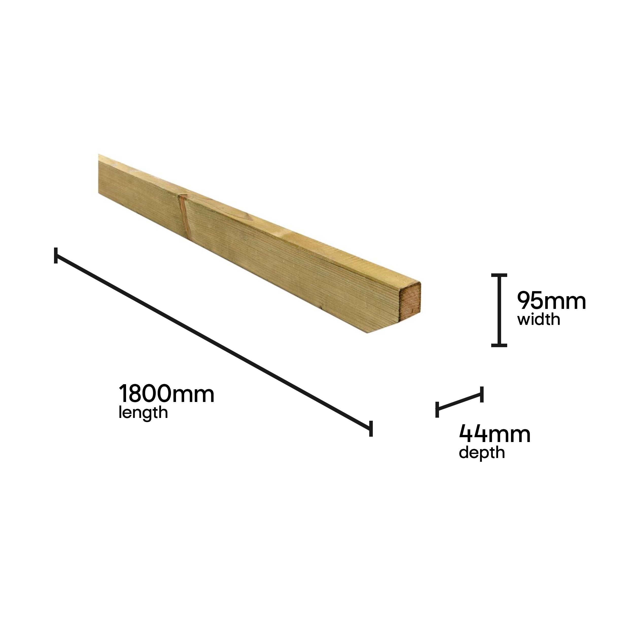 Rectangular Pergola beam, (W)0.1m x (D)0.04m x (H)1.8m