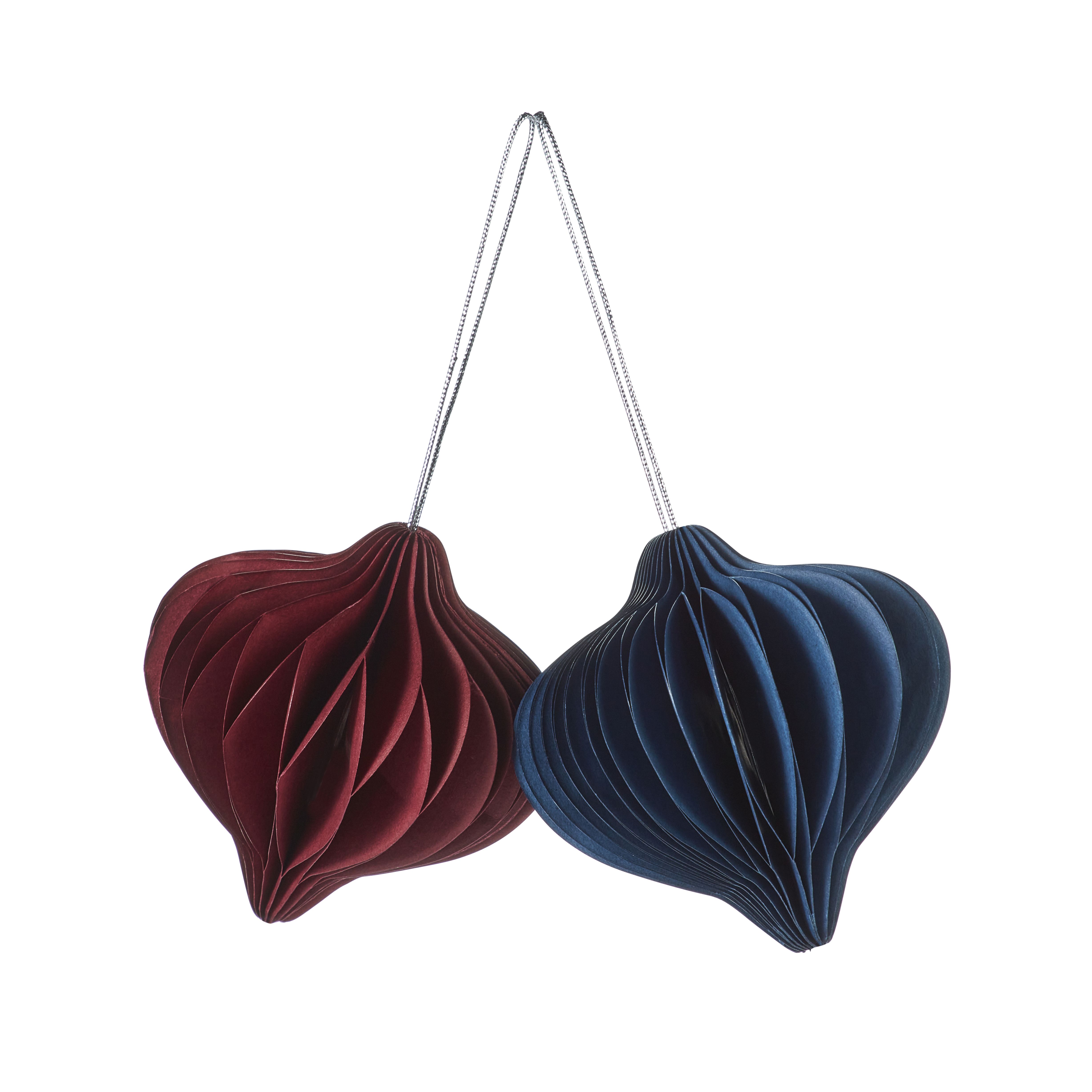 Red & blue Paper Hanging decoration set, Set of 2 | DIY at B&Q