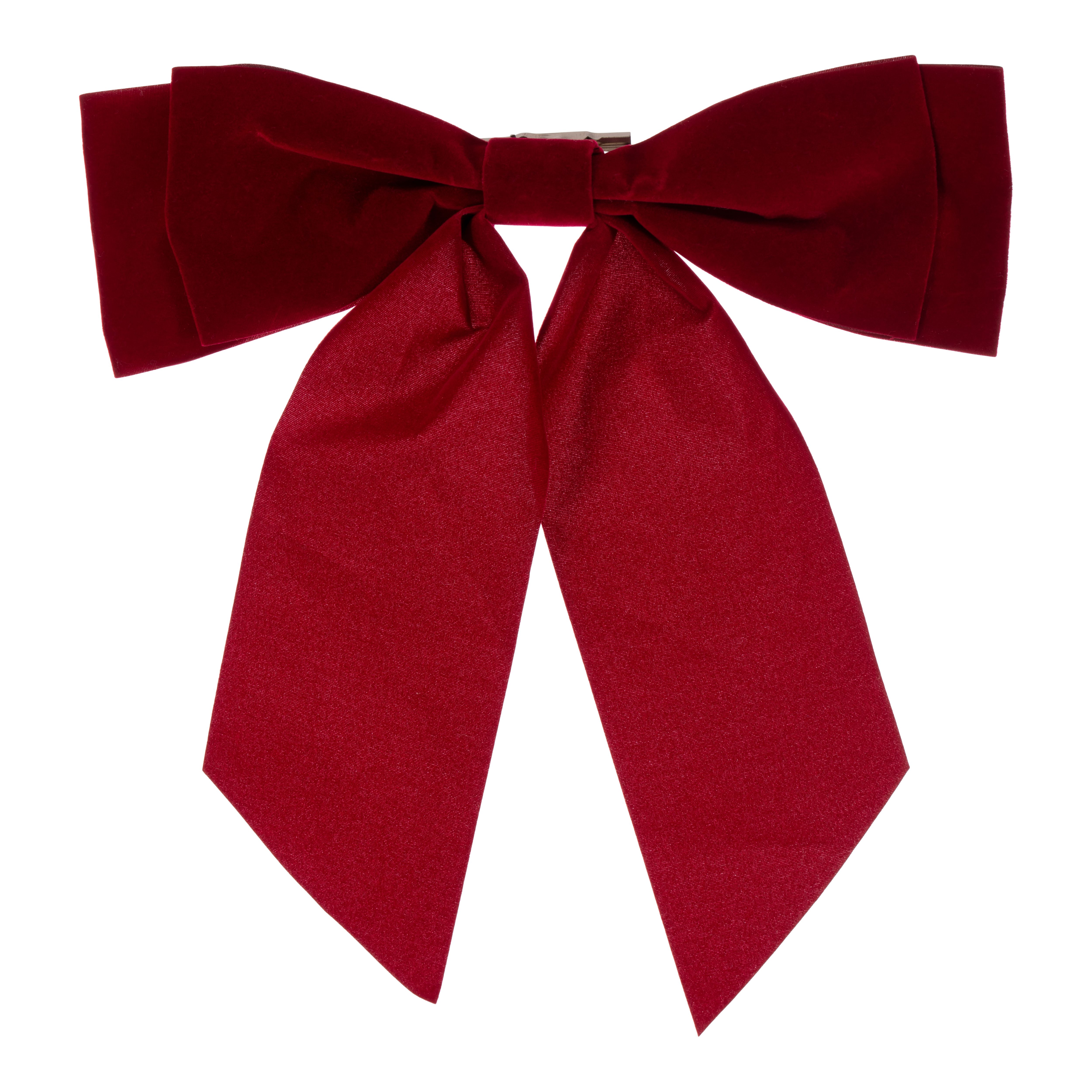 Red Velvet effect Fabric Bow Decoration