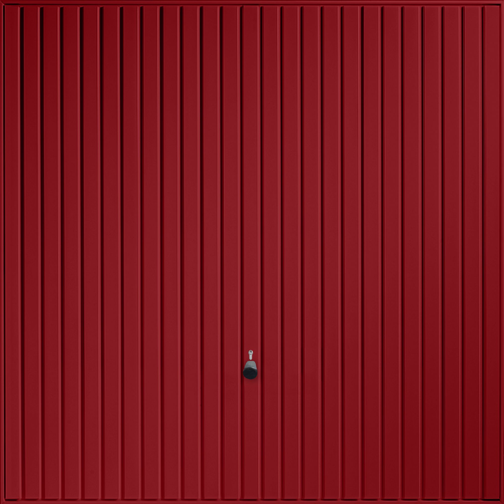 Regency Vertically ribbed Up & over Ruby red Canopy Garage door, (H ...