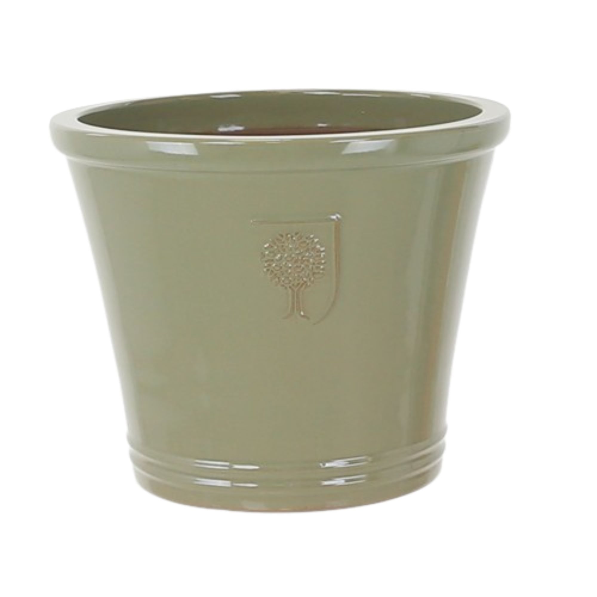 RHS Green Glazed Terracotta Plant pot (Dia) 36cm, (H)30.5cm, 7.8L