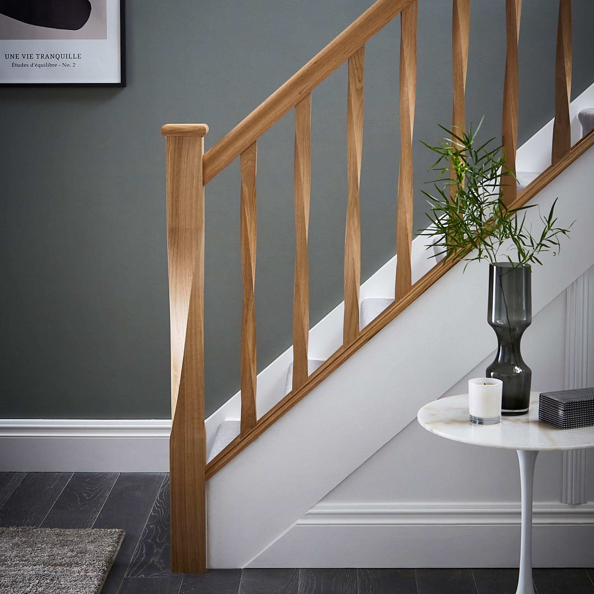 Richard Burbidge Stairparts Twisted brown Oak Square Newel post (H ...