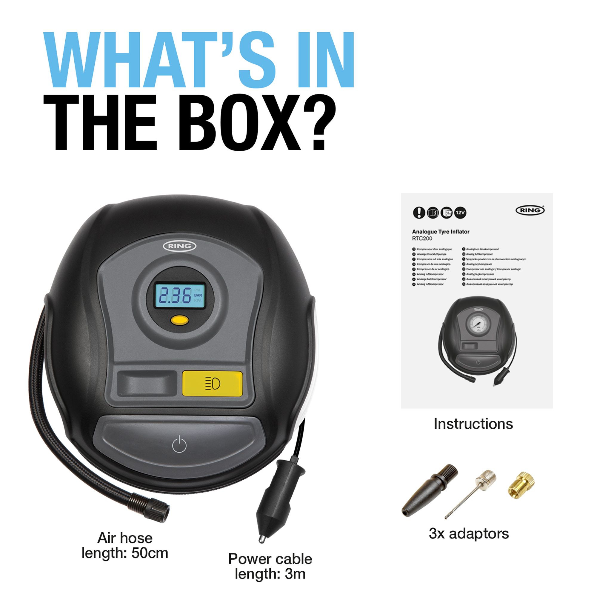 Ring Automotive RTC Digital Air tyre inflator