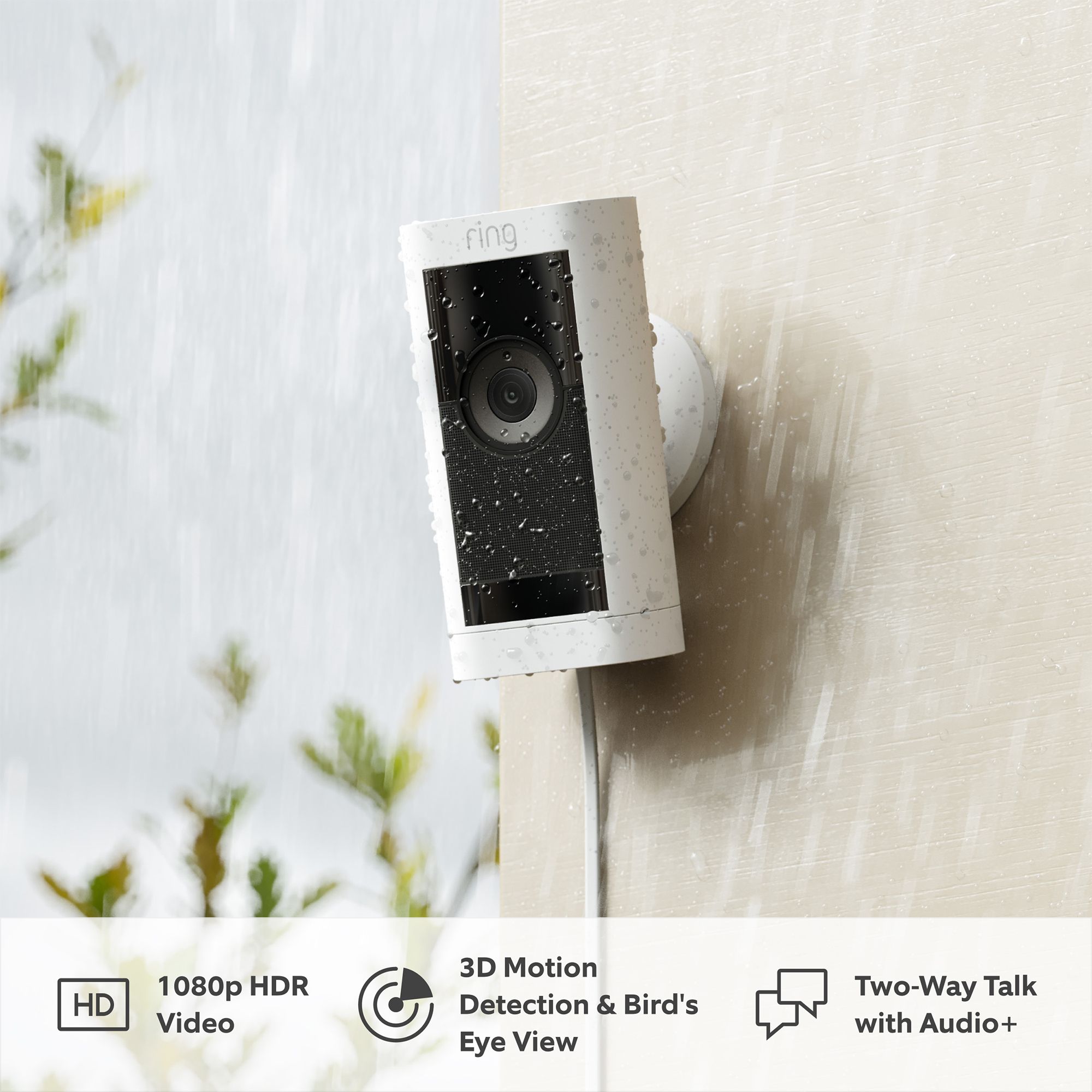 Ring Wi-fi Indoor & outdoor Swivel & tilt Smart camera in White