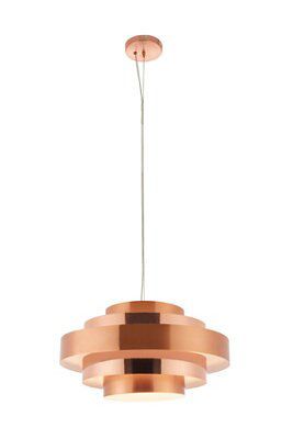 Rizo Brushed Steel Copper effect Ceiling light | DIY at B&Q