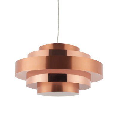 Rizo Brushed Steel Copper effect Ceiling light | DIY at B&Q